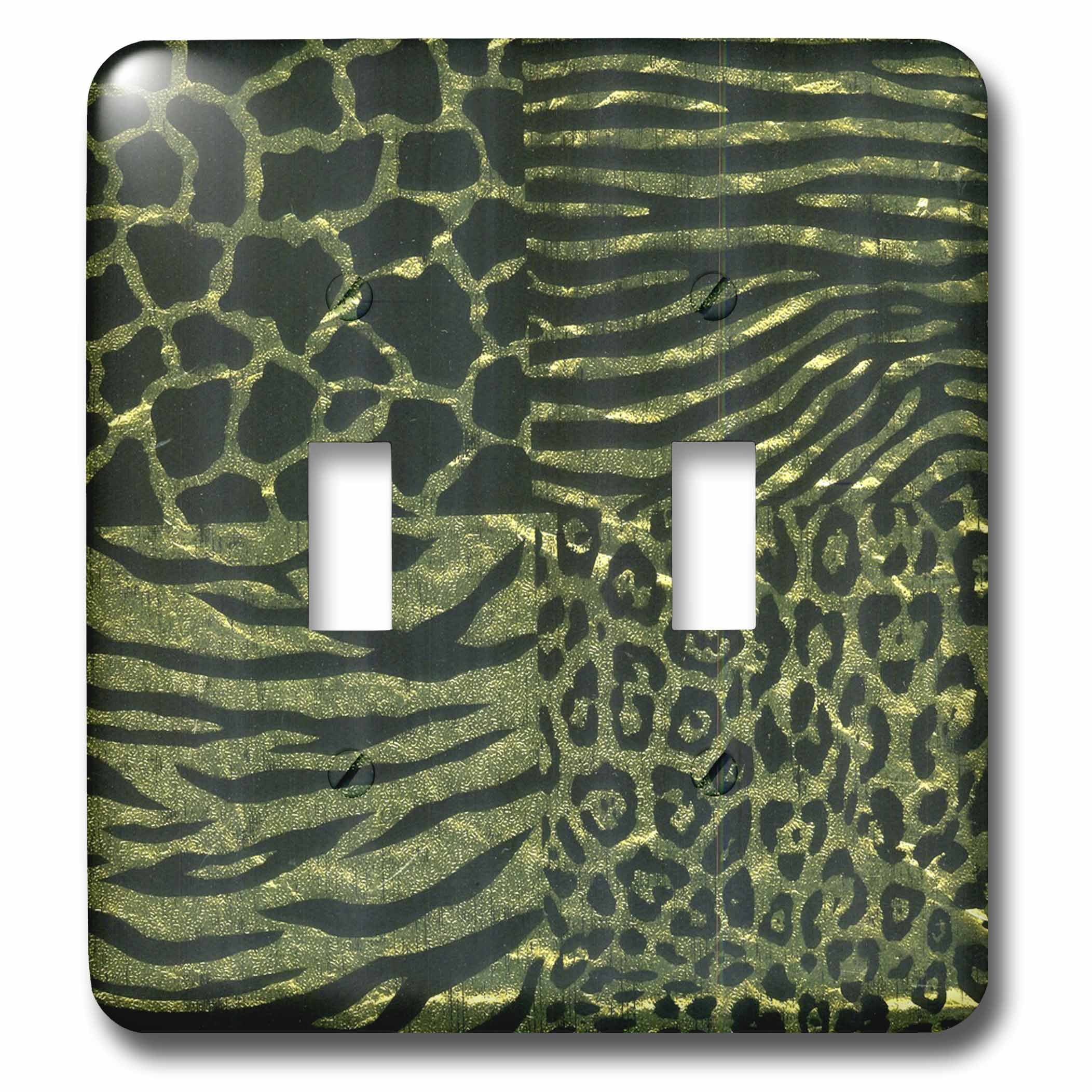 3dRose, Black Animal Prints in Gold, double toggle switch - Walmart.com