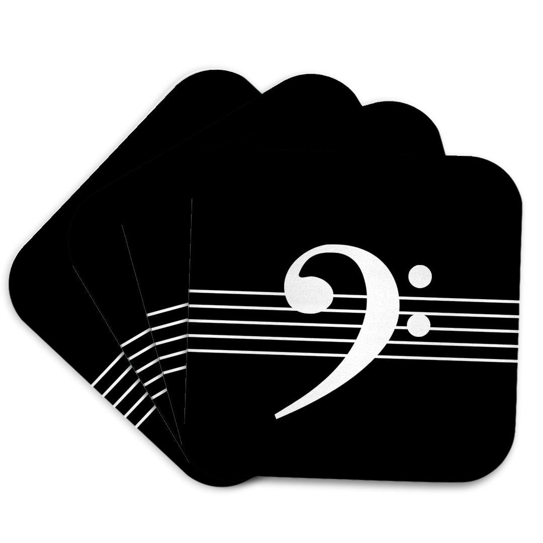 3dRose, Black Bass clef F-clef on musical staves staff - music musician ...