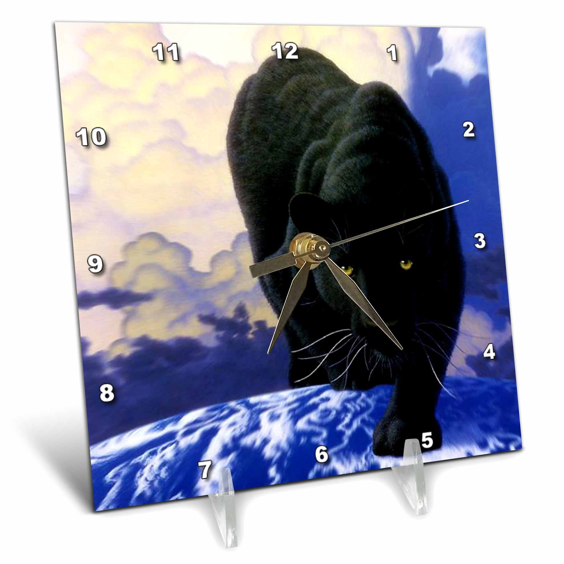 3dRose, Black Panther, 6x6 Desk Clock - Walmart.com