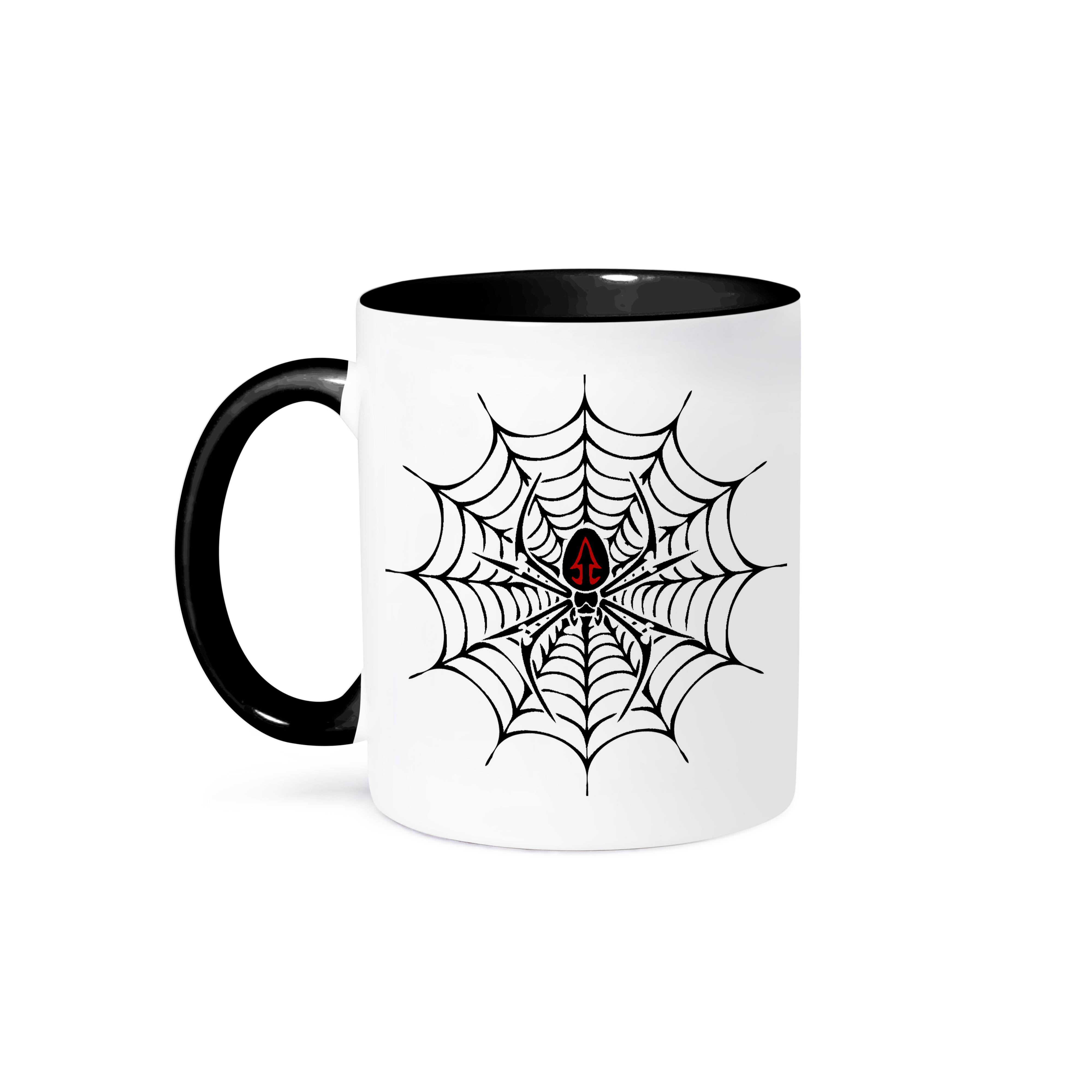 3dRose, Black Widow Spider in a Web, 11oz Two-Tone Black Mug - Walmart.com
