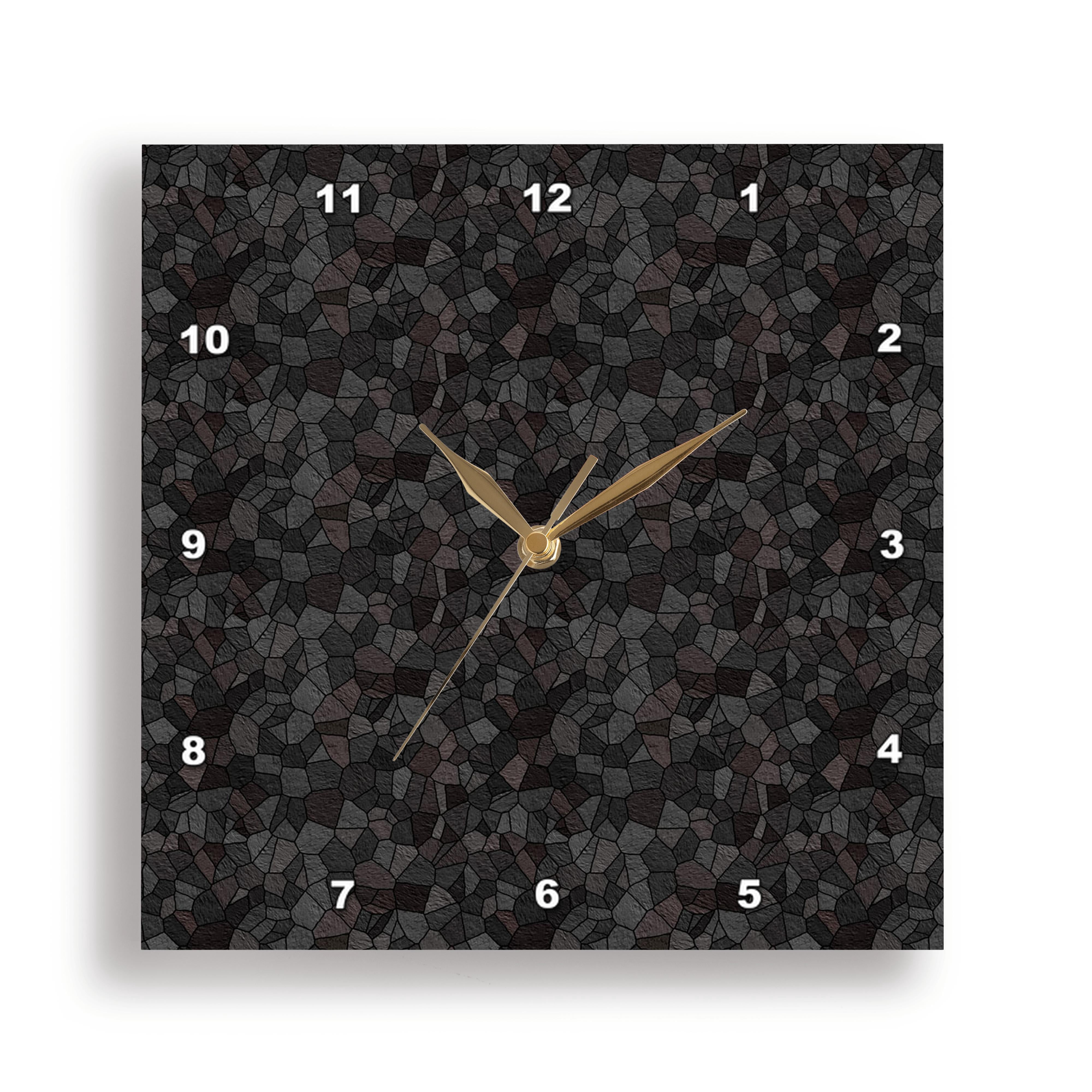 3drose, Black and Gray Mosaic Pattern, 15x15 Wall Clock - Walmart.com