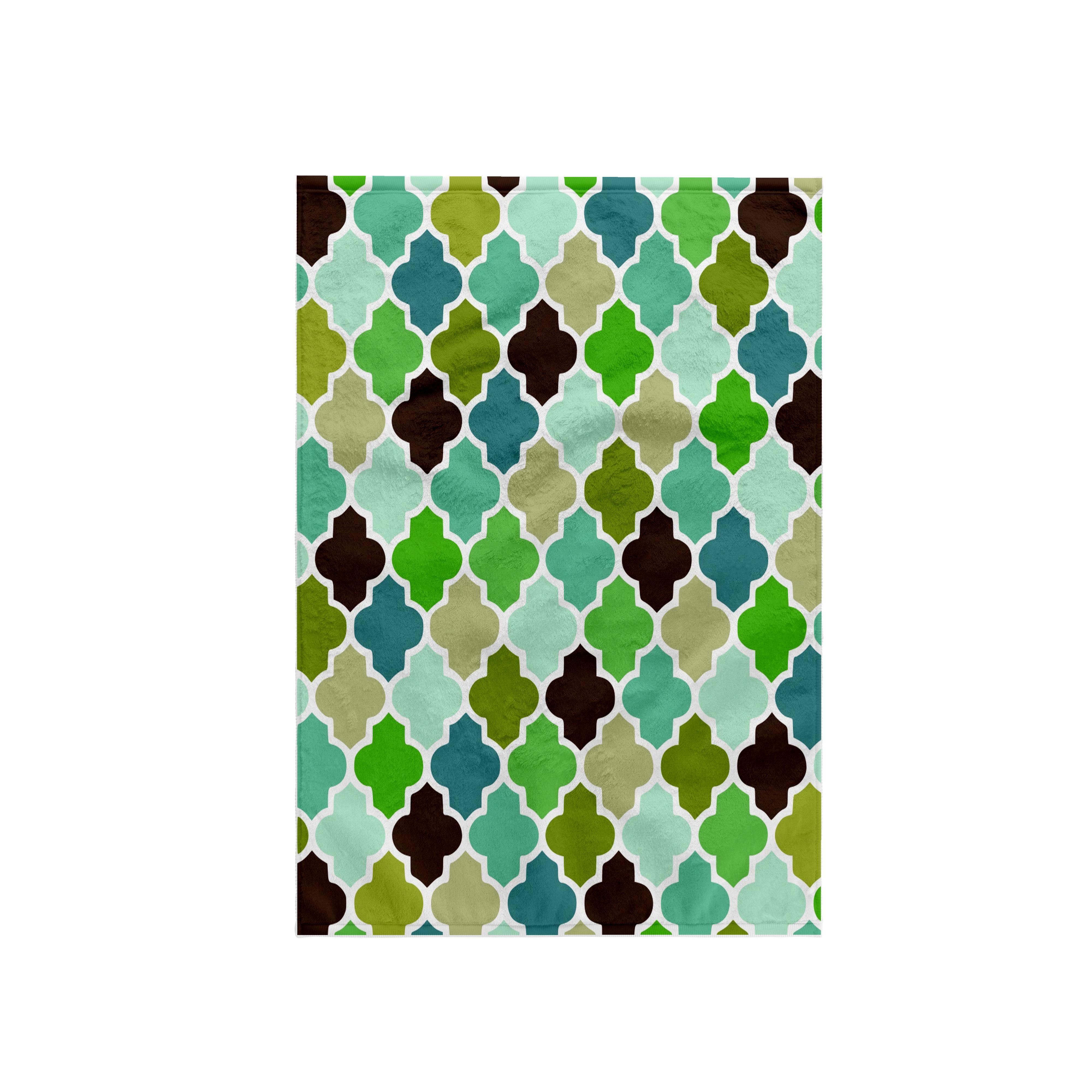 3dRose, Blue Green Colorful quatrefoil pattern - Moroccan tiles ...