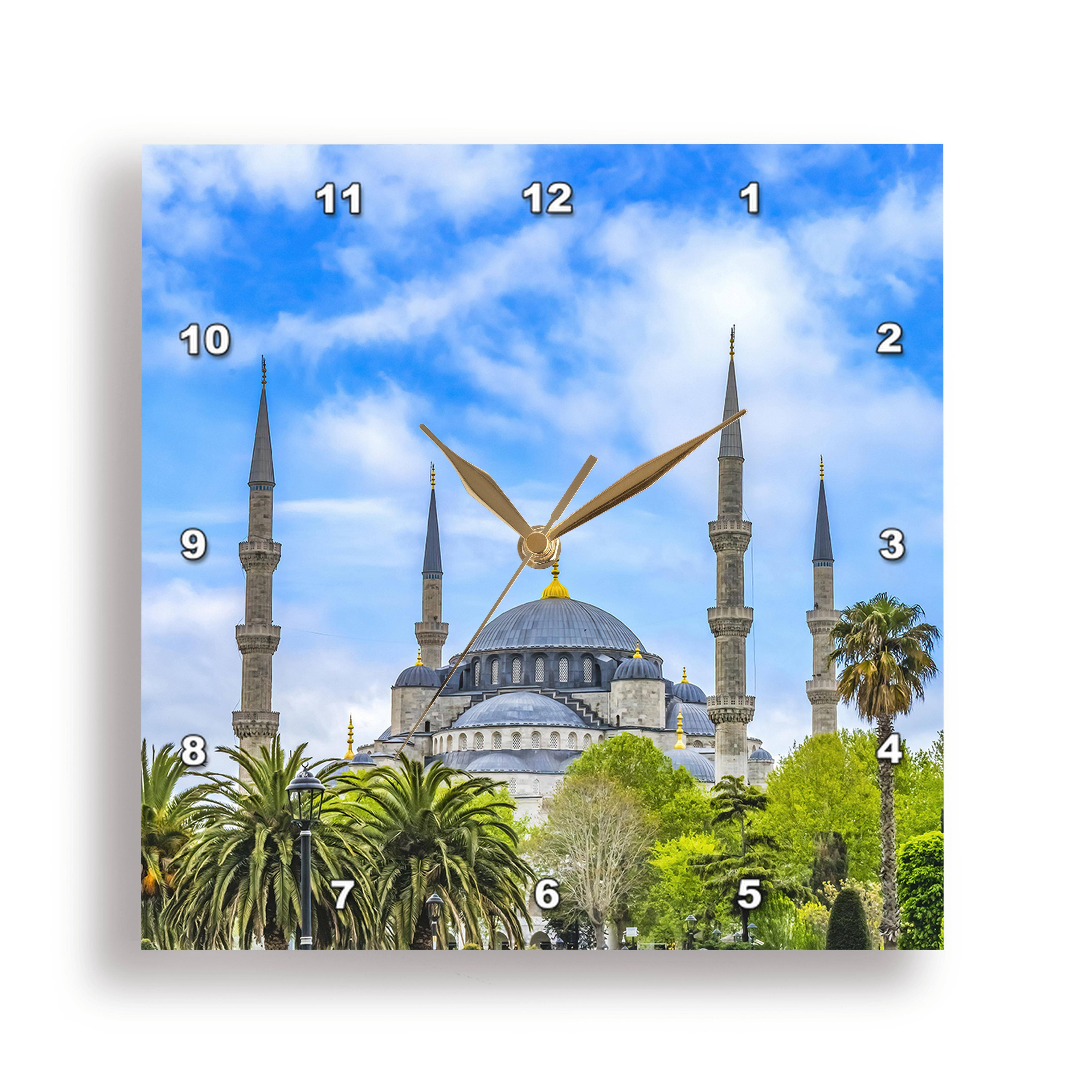 3dRose, Blue Mosque decorations in Istanbul, Turkey, 13x13 Wall Clock ...