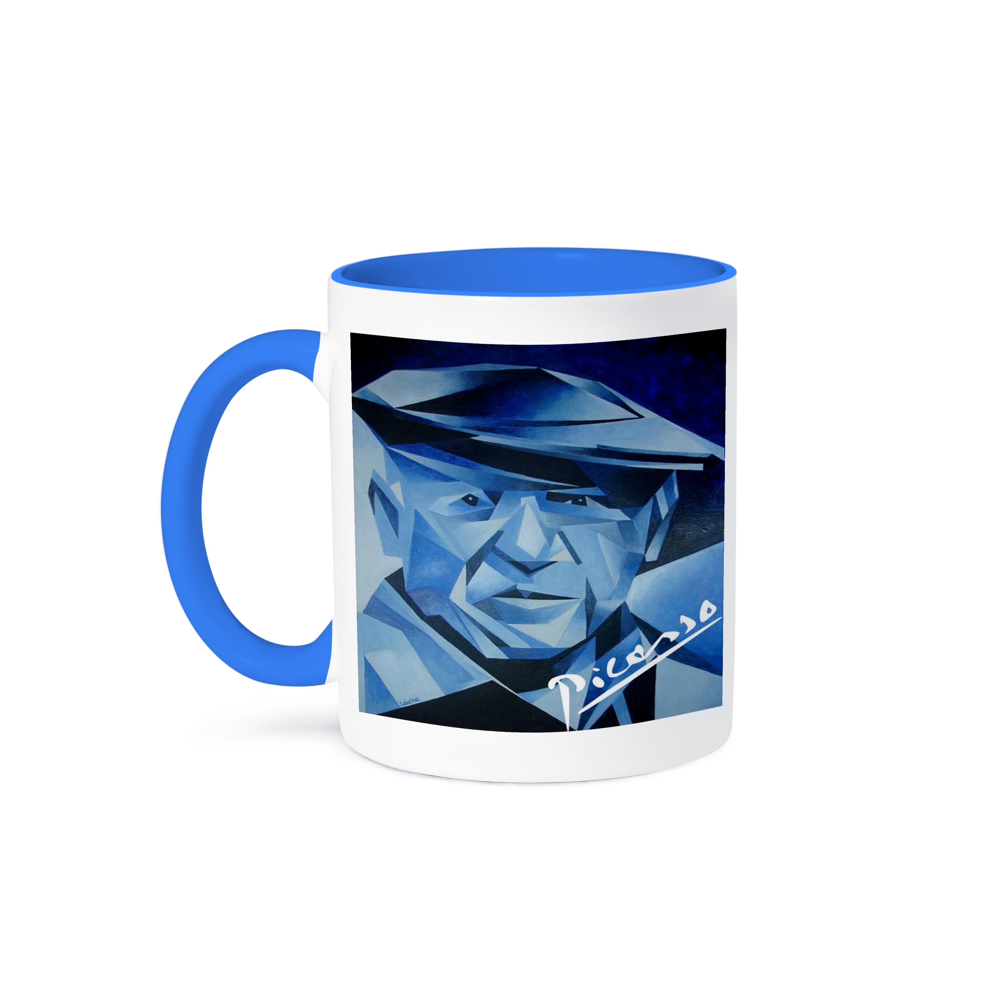 3dRose, Blue Picasso - artist, blue, cubism, man, pablo picasso, picasso, signature, 11oz Two ...