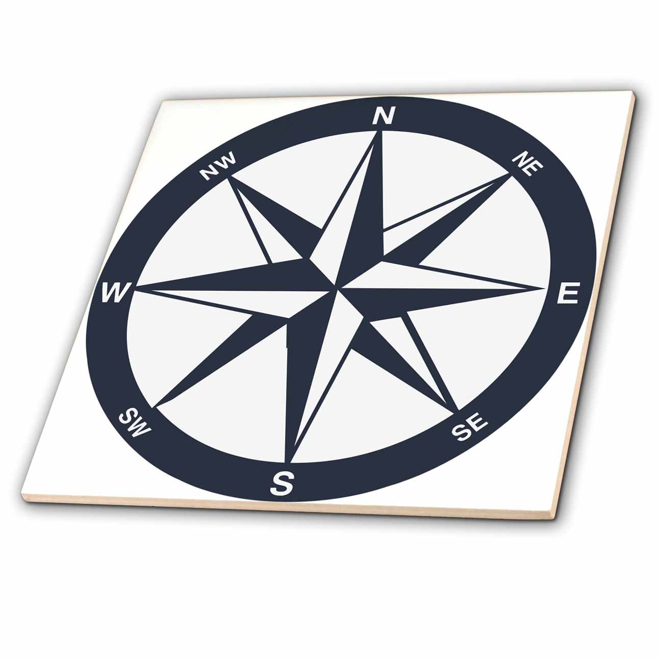 3dRose, Blue and White Nautical Compass, 12 Inch Ceramic Tile - Walmart.com