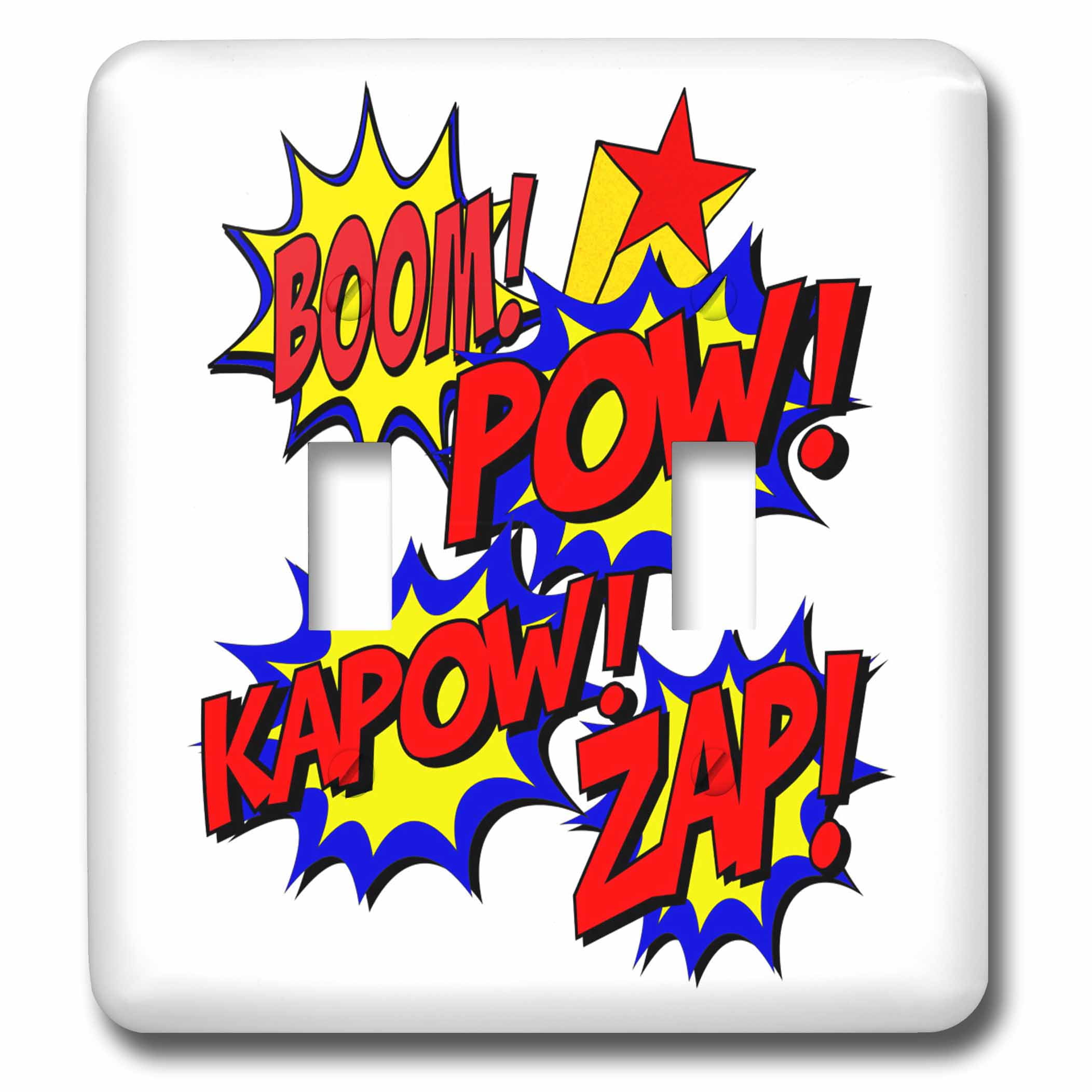 3dRose Boom, Pow, Kapow, Zap, Superhero Comic Strip Words, 3drsmm ...