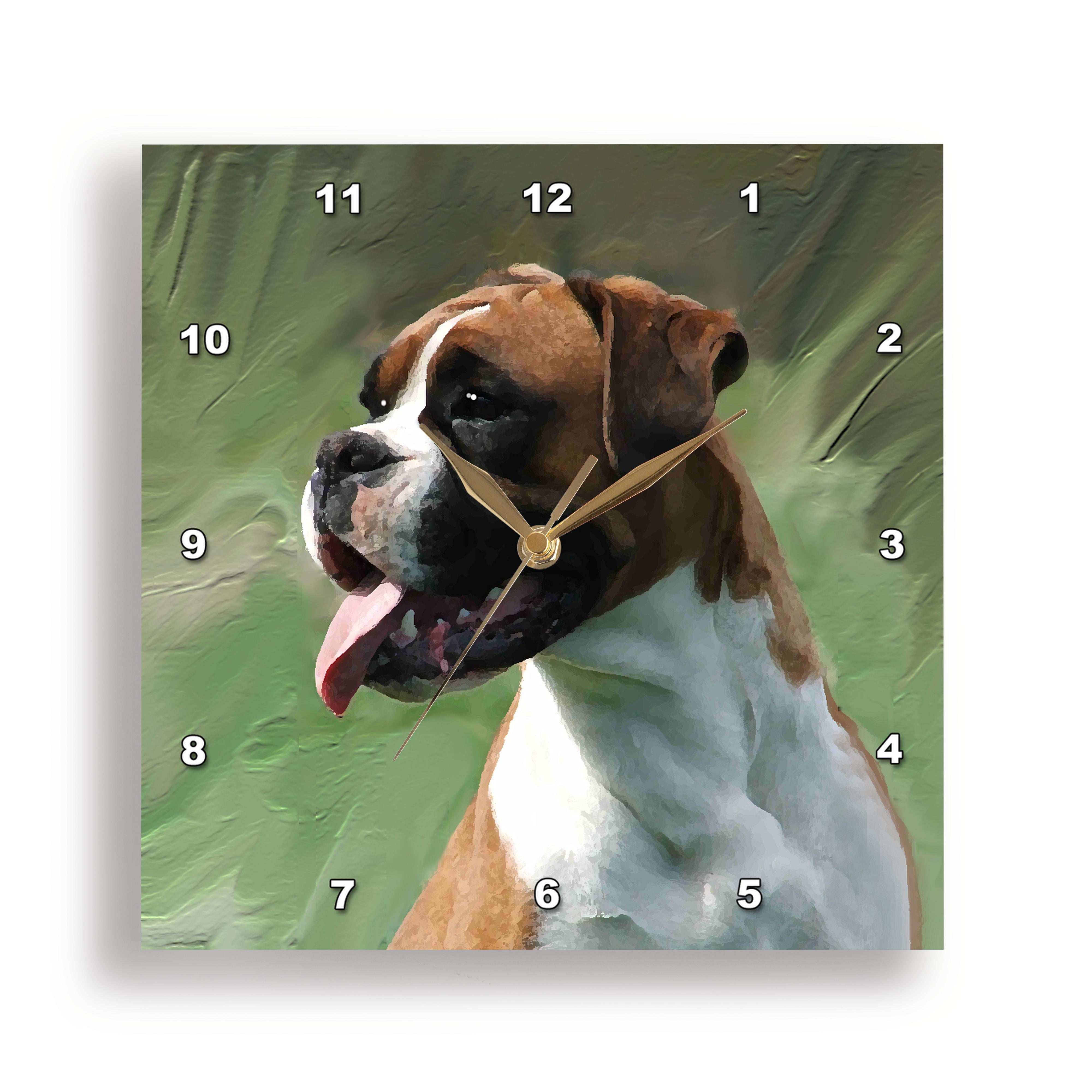 3dRose, Boxer Portrait, 13x13 Wall Clock - Walmart.com