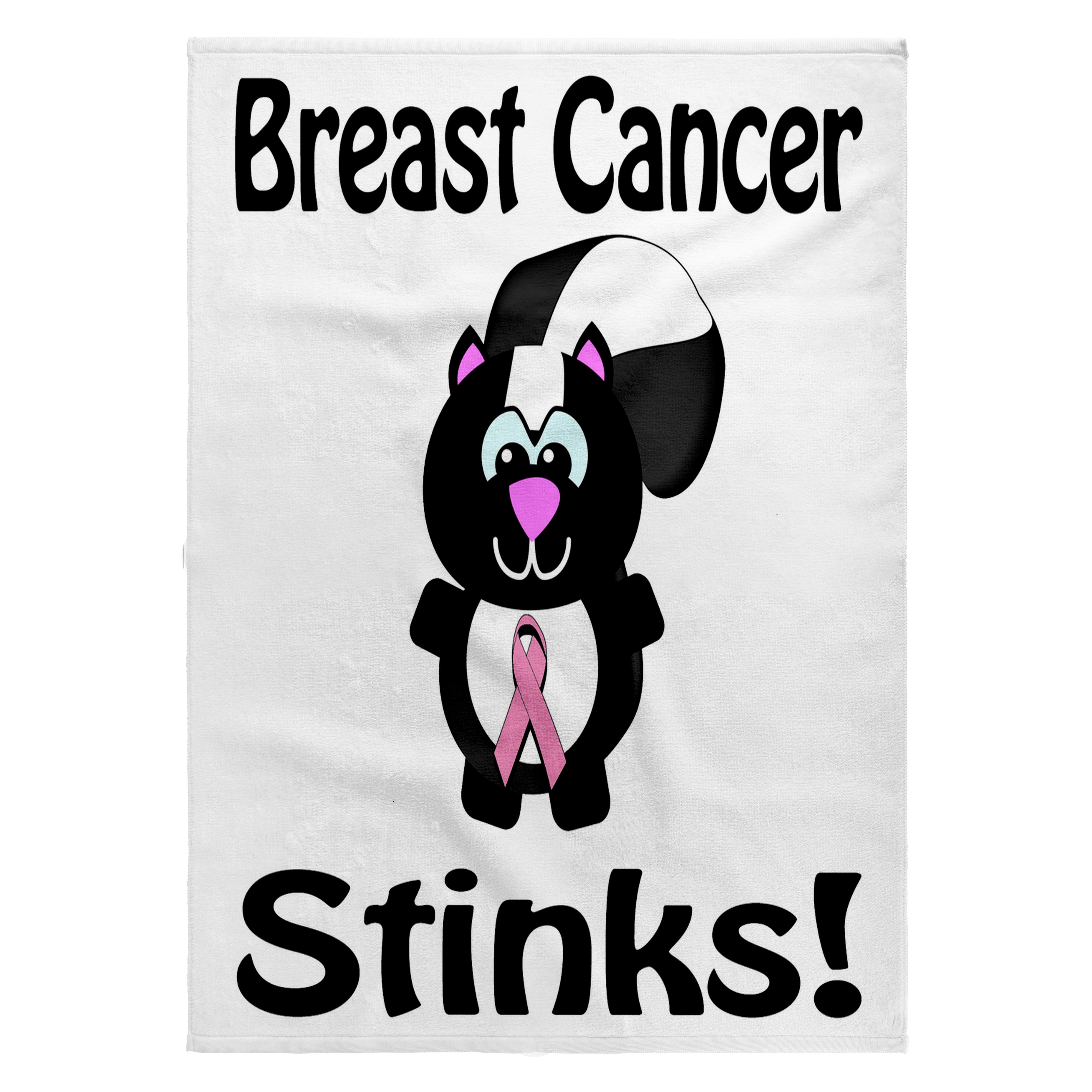3dRose, Breast Cancer Stinks Skunk Awareness Ribbon Cause Design, 22x30 ...
