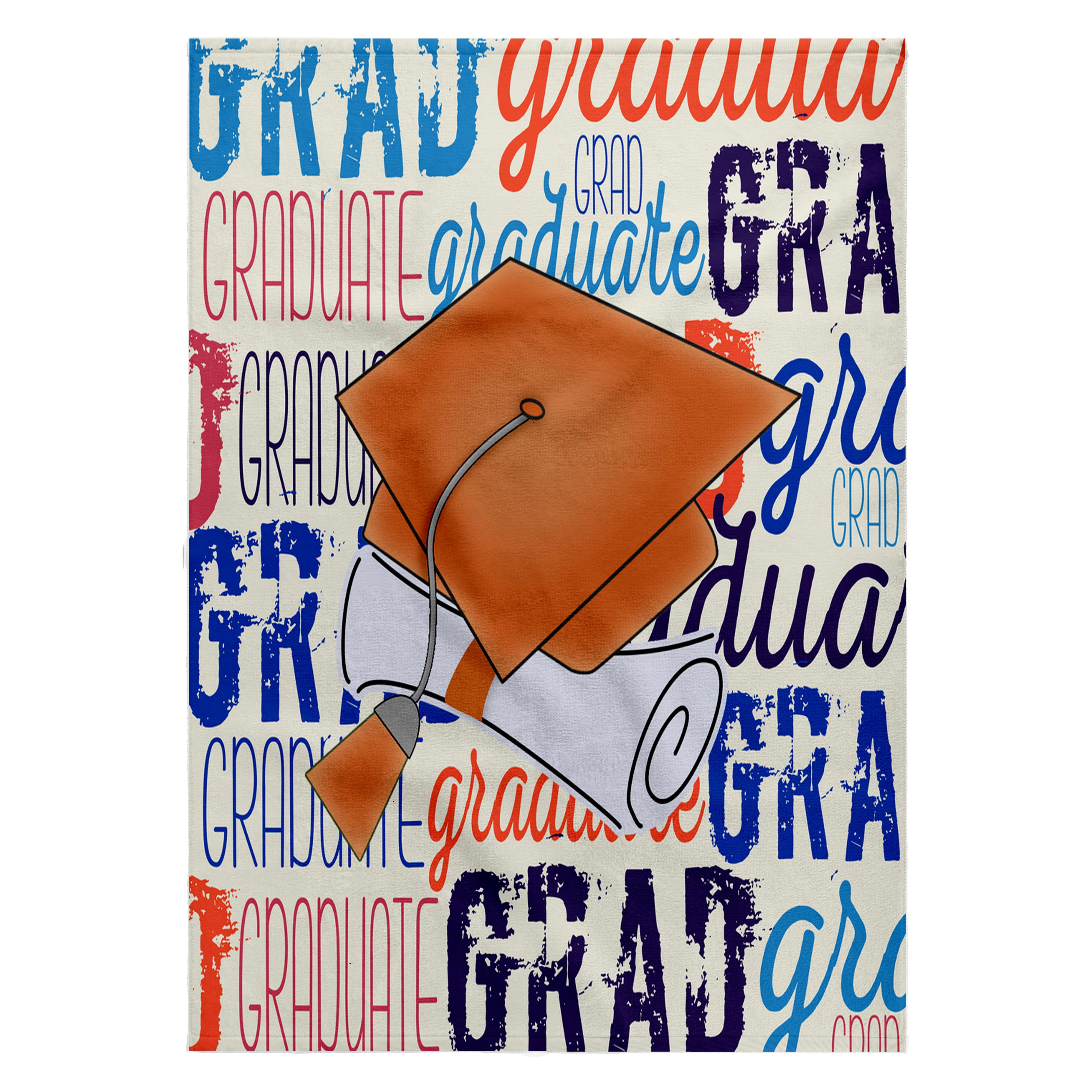 3dRose, Bright Orange Graduation Cap and Diploma, Colorful Graduation ...