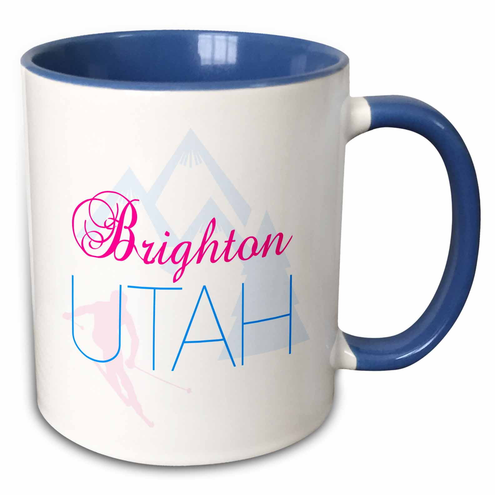 3drose, Brighton, Utah, Decorative Text of Blue and Red Color, 11oz Two ...