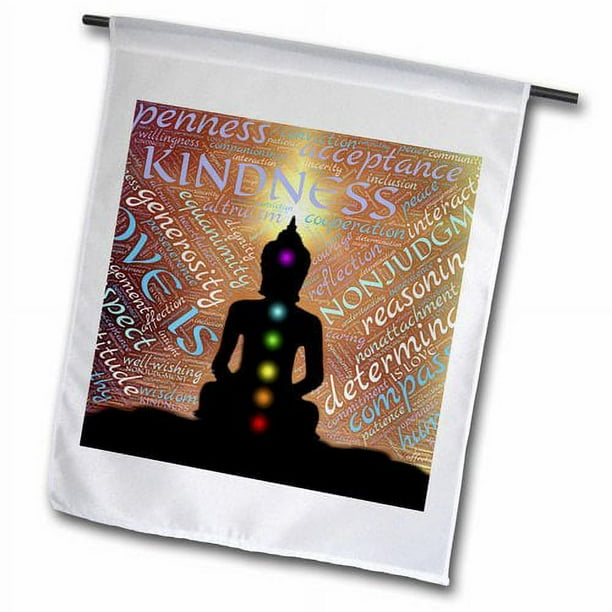 3dRose Buddha Symbol with Text Design Polyester 1'6'' x 1' Garden Flag ...