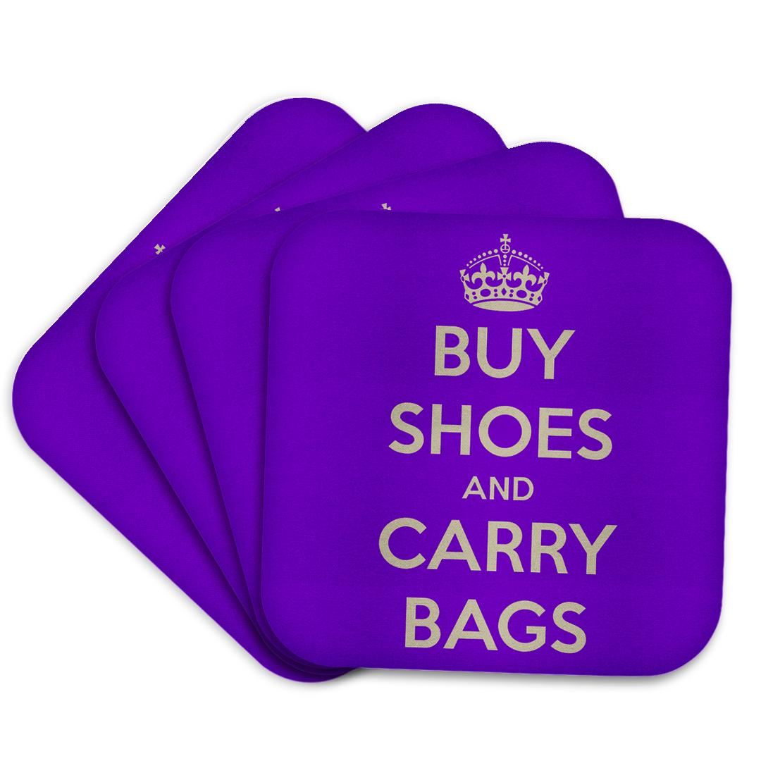 3dRose, Buy shoes and carry bags. Purple., Set of 4 Coasters - Soft ...