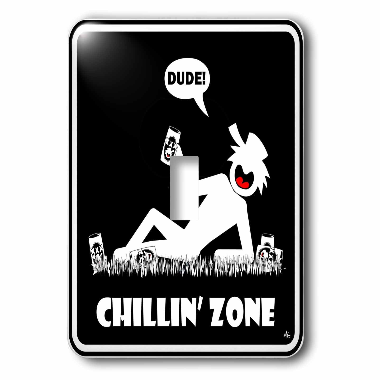 3dRose, CHILL ZONE black sign 1, single toggle switch - Walmart.com