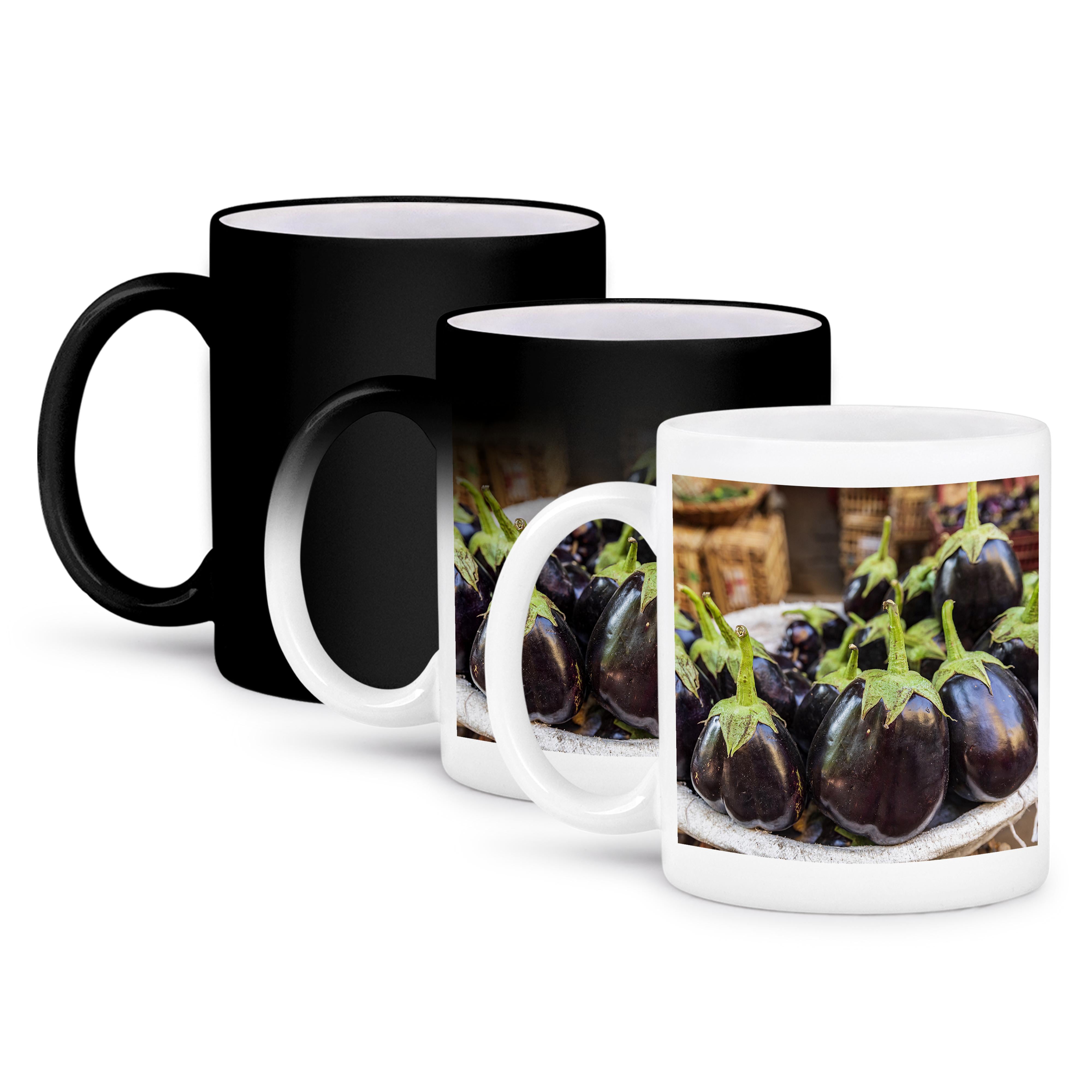 3dRose, Cairo, Egypt, Africa. Eggplant for sale at an outdoor market., 11oz Magic Transforming ...