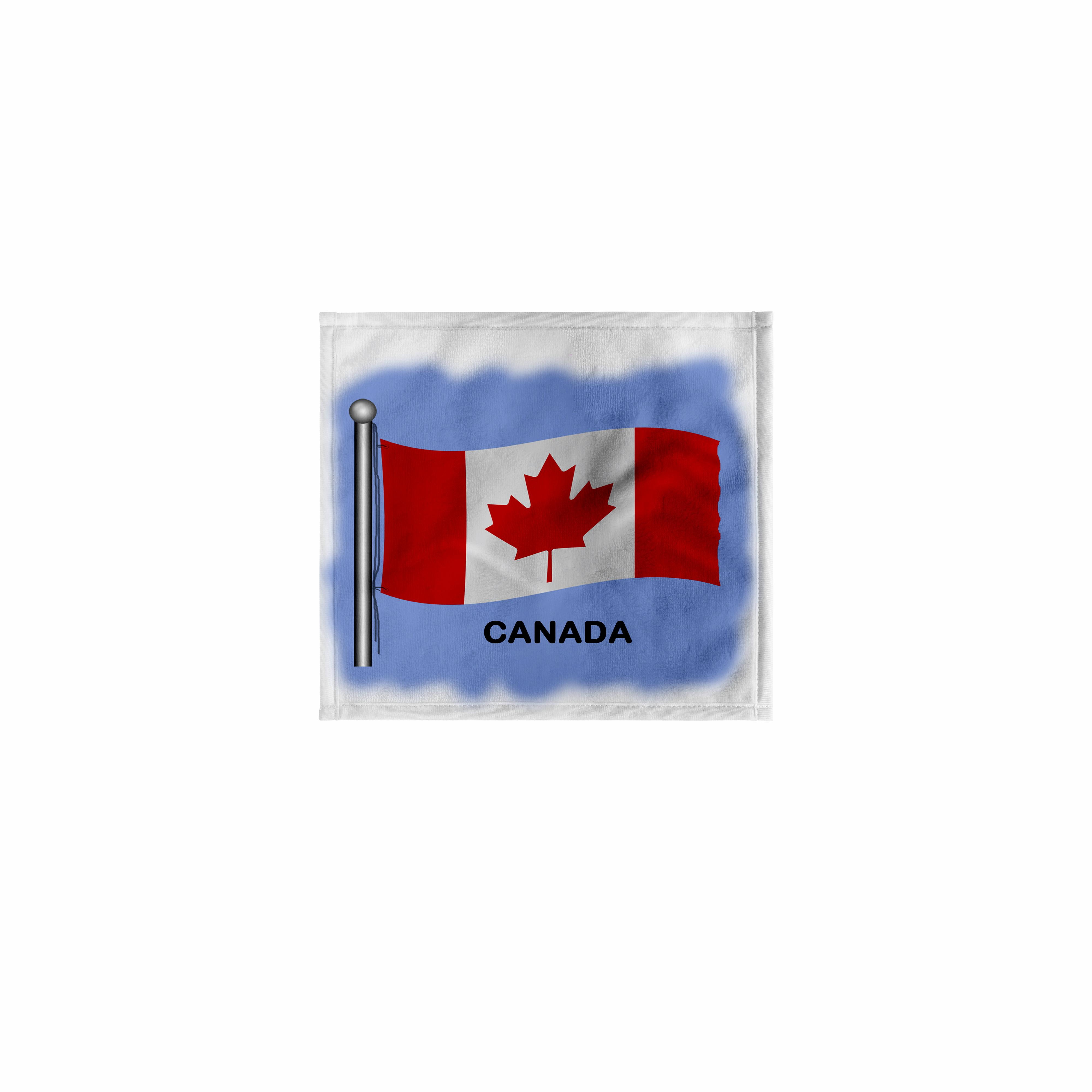 3dRose, Canadian flag waving on a blue background., 11x12 Wash Cloth ...