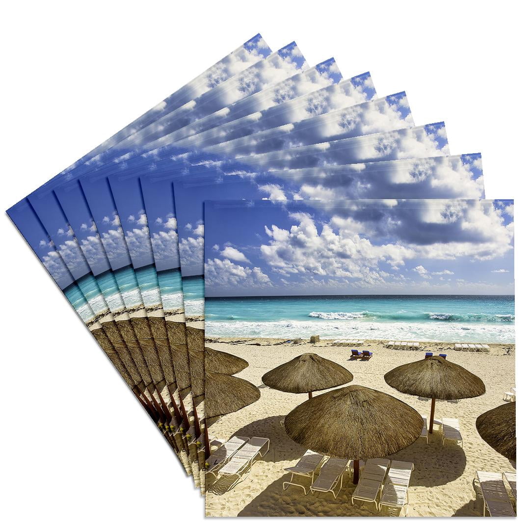 3drose, Cancun, Mexico, Fiesta Americana Resort, Set of 8 Ceramic Tile ...