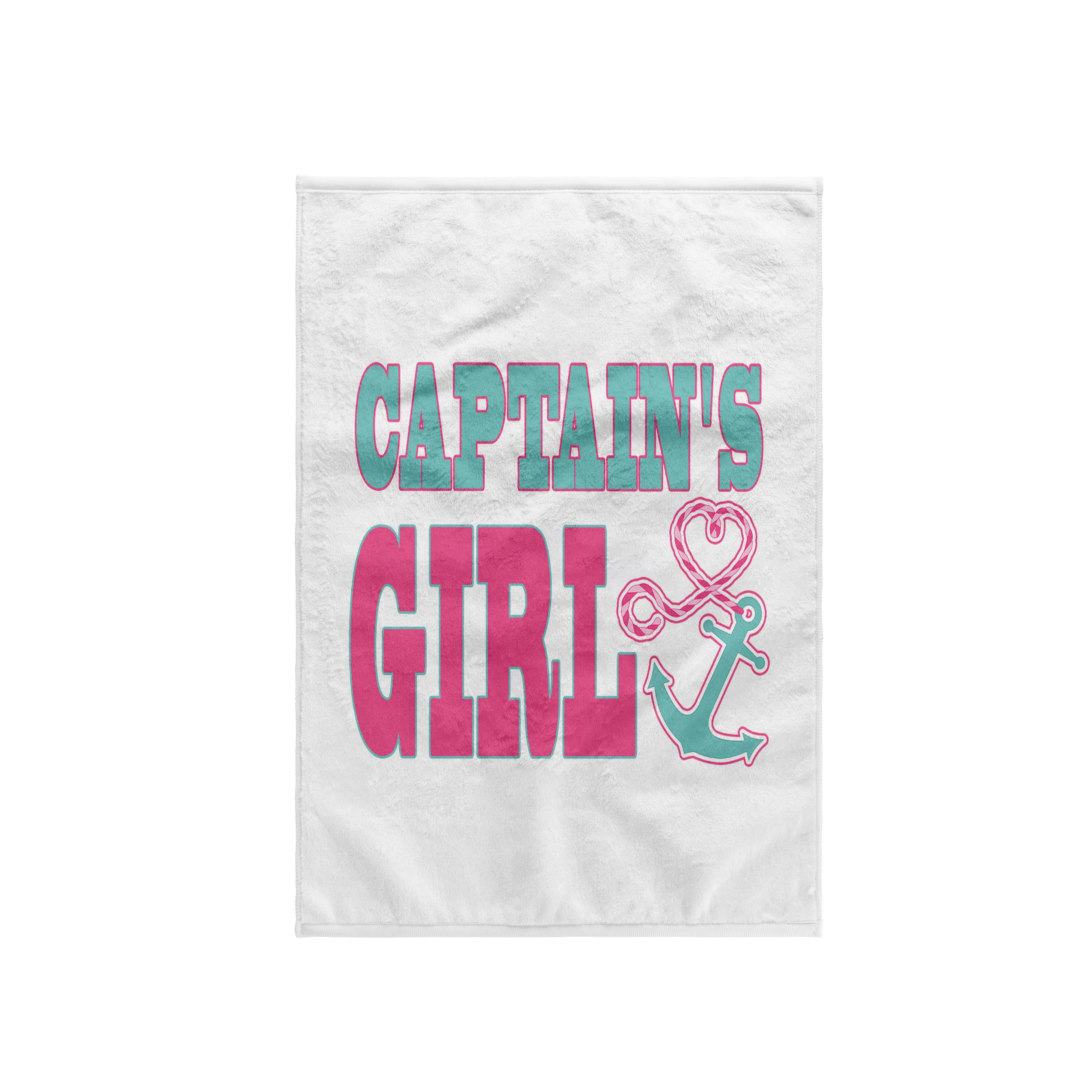 3dRose, Captains Girl Cute Anchor and Heart Rope Pink and Aqua, 15x22 ...