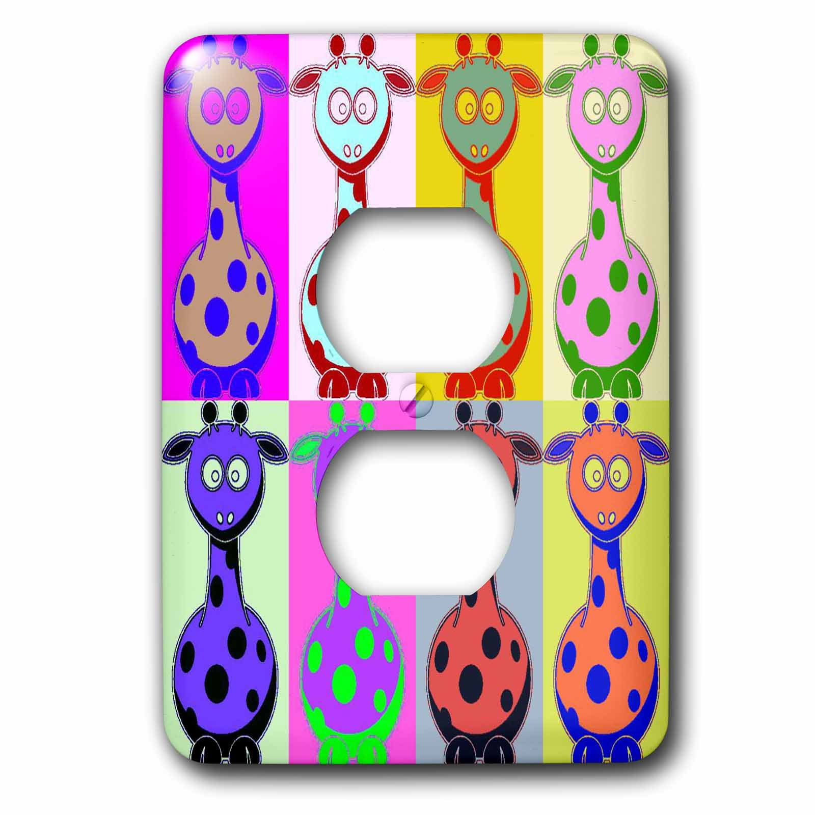 3dRose, Cartoon Giraffe Pop Art, 2 plug outlet cover - Walmart.com
