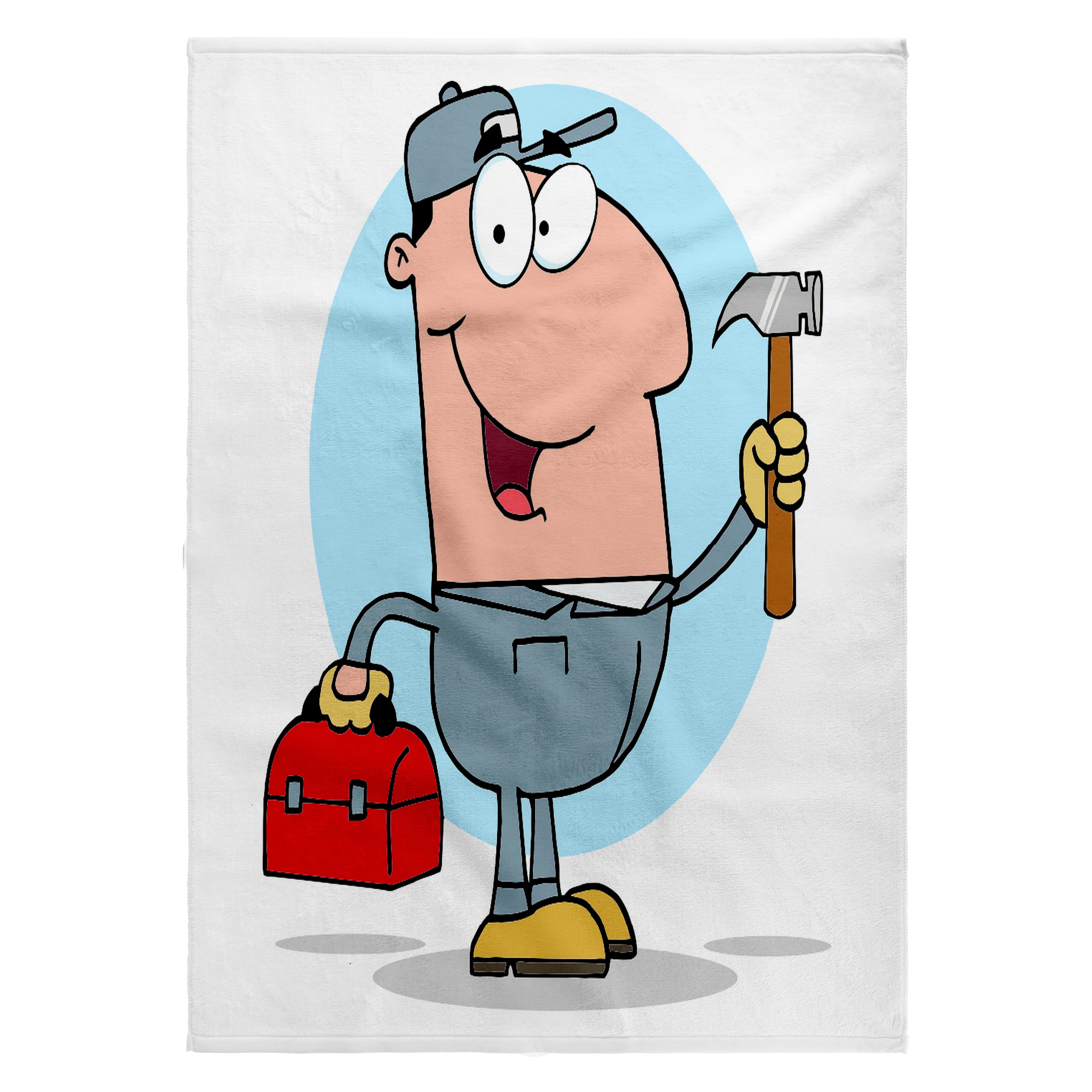 3dRose, Cartoon Handyman Construction Worker Character, 22x30 Bath Hand ...