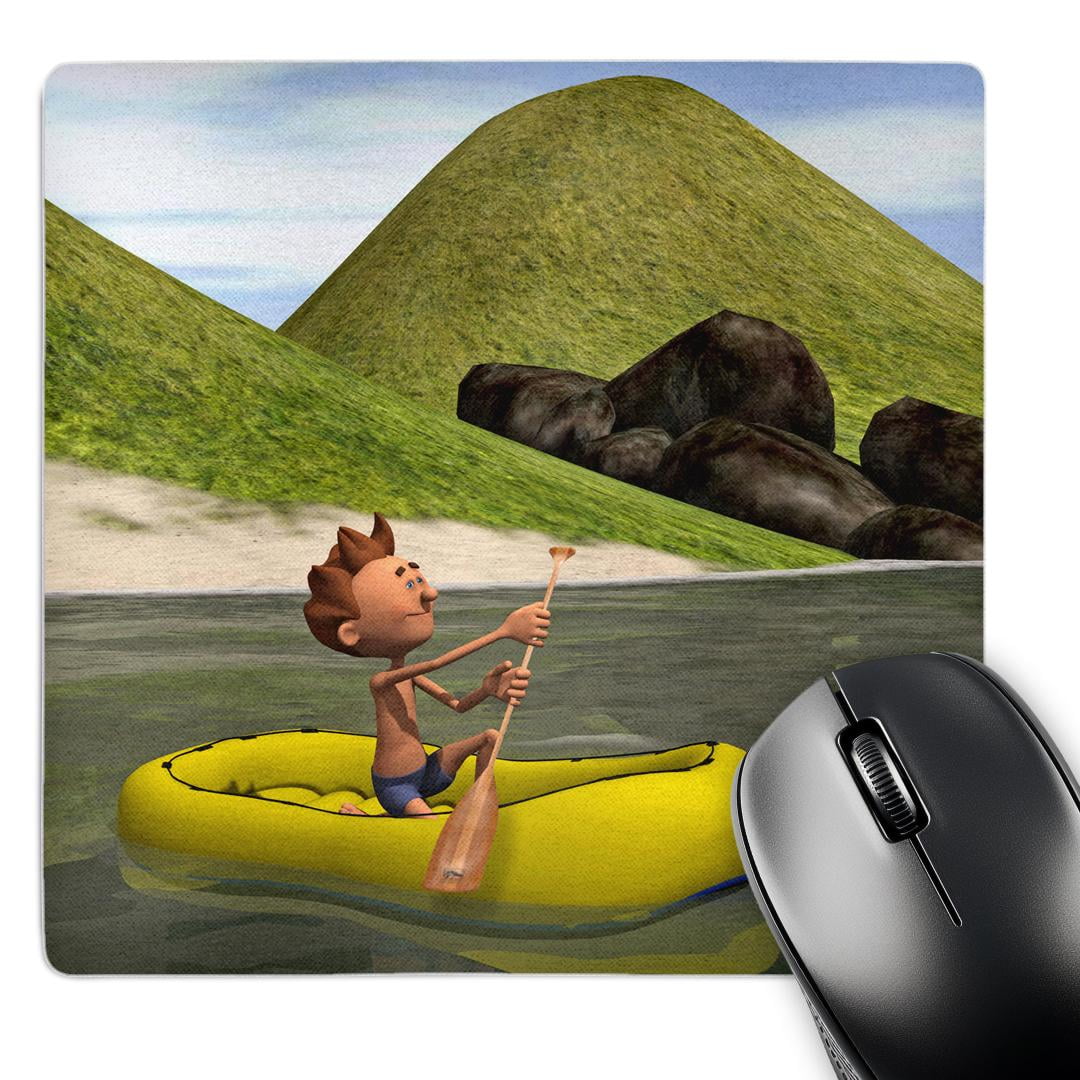 3dRose, Cartoon Man on Ocean Rowing Inflatable Raft, MousePad - Walmart.com