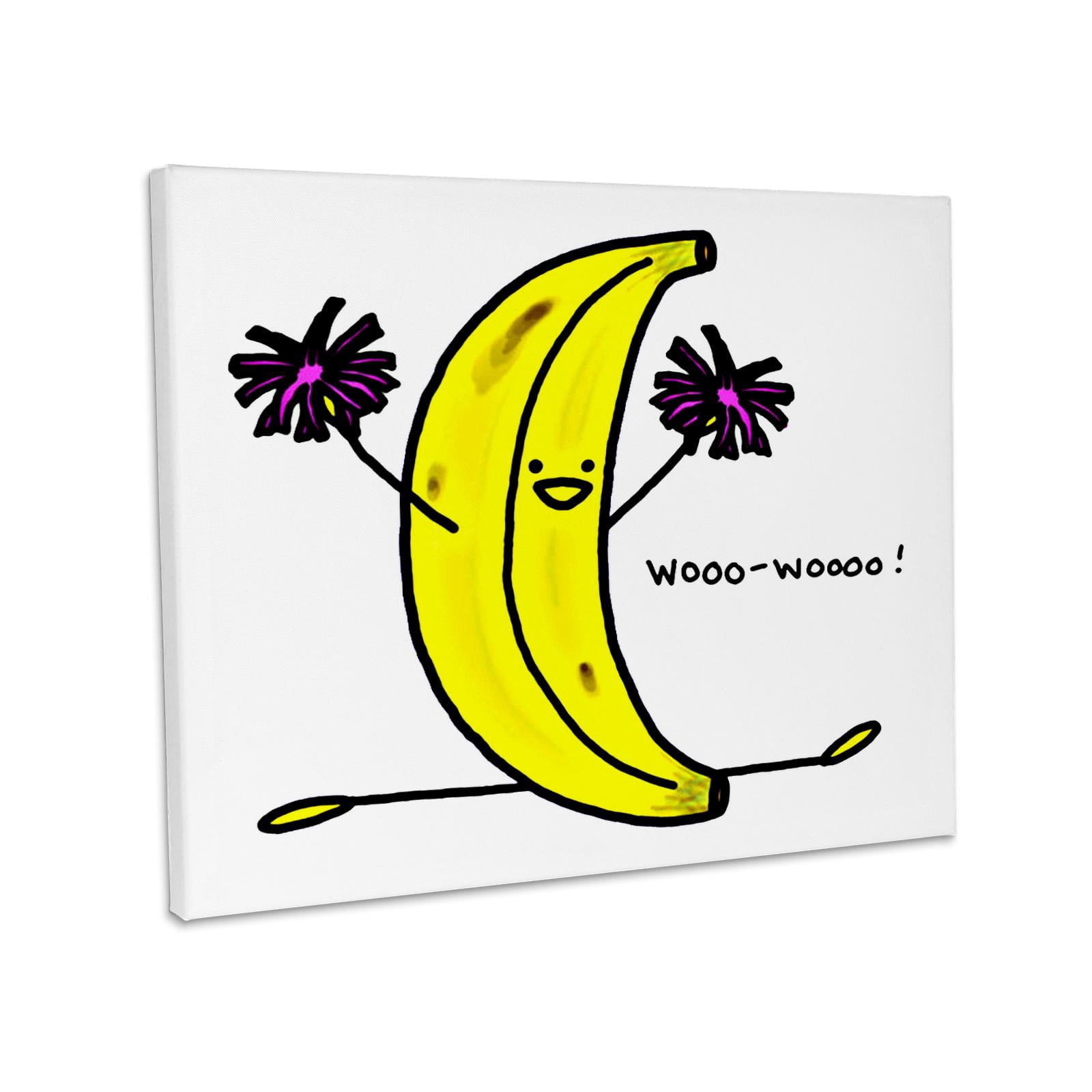 3dRose, Cartoon of Cheering Banana, Museum Grade Canvas Wrap 10x8 ...
