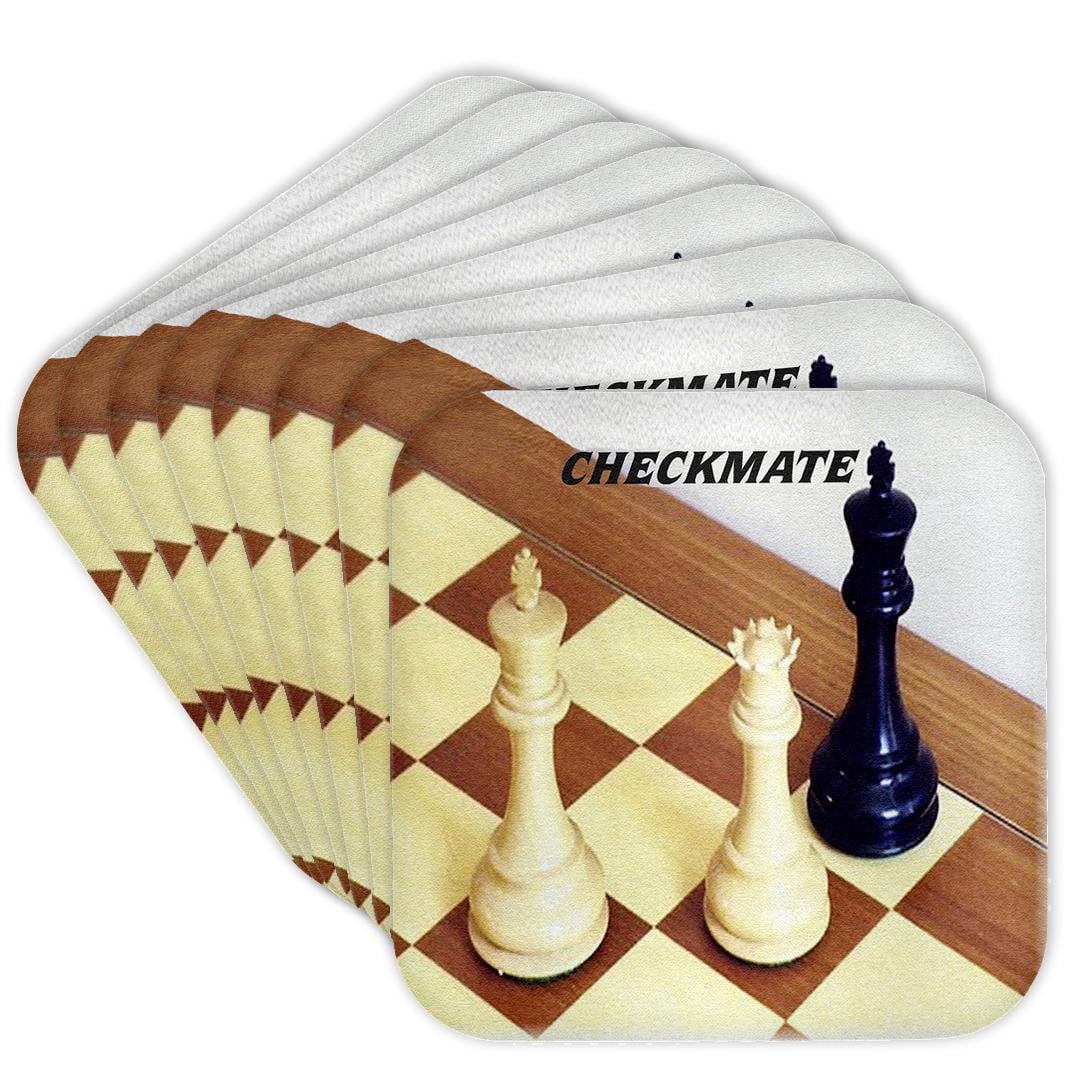 3dRose, Chess Pieces With Word Checkmate, Set of 8 Coasters - Soft ...