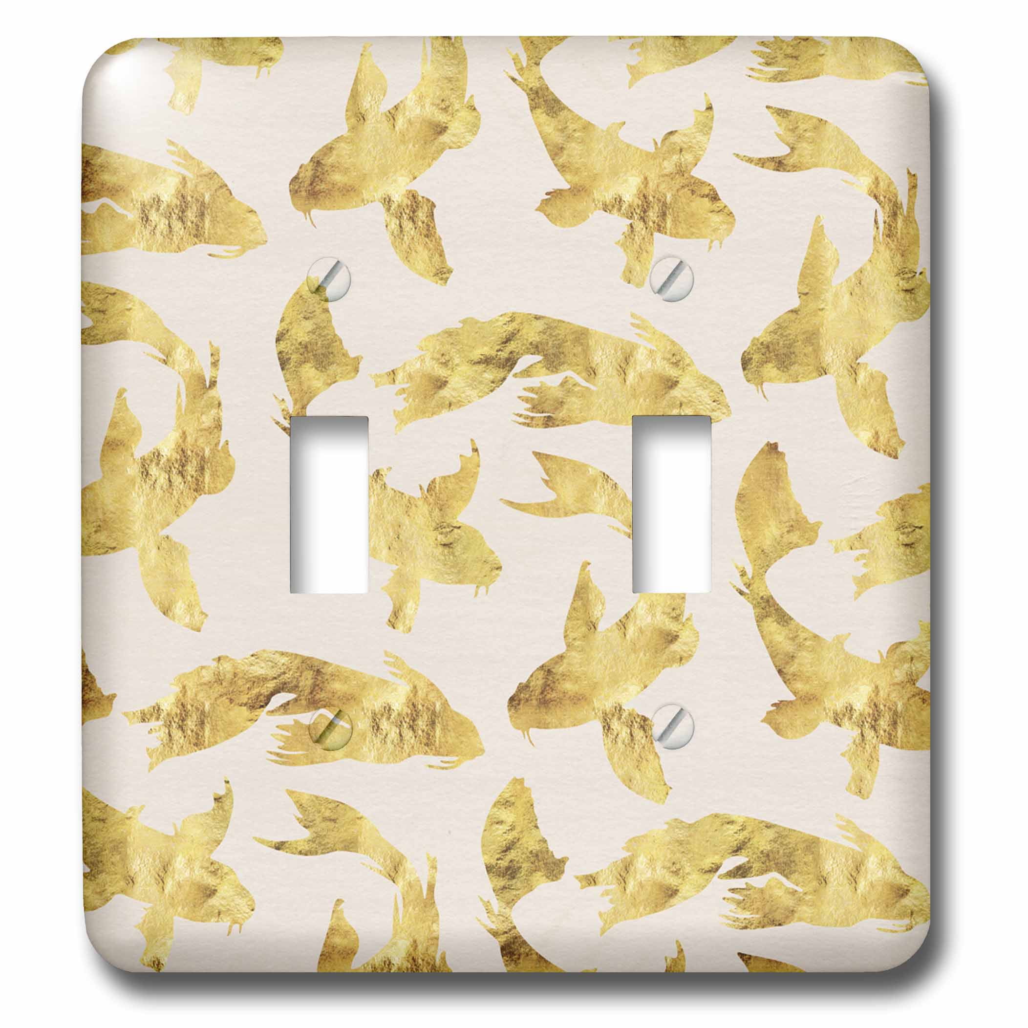 3dRose, Chic Digital Gold Koi Fish Pattern, double toggle switch ...