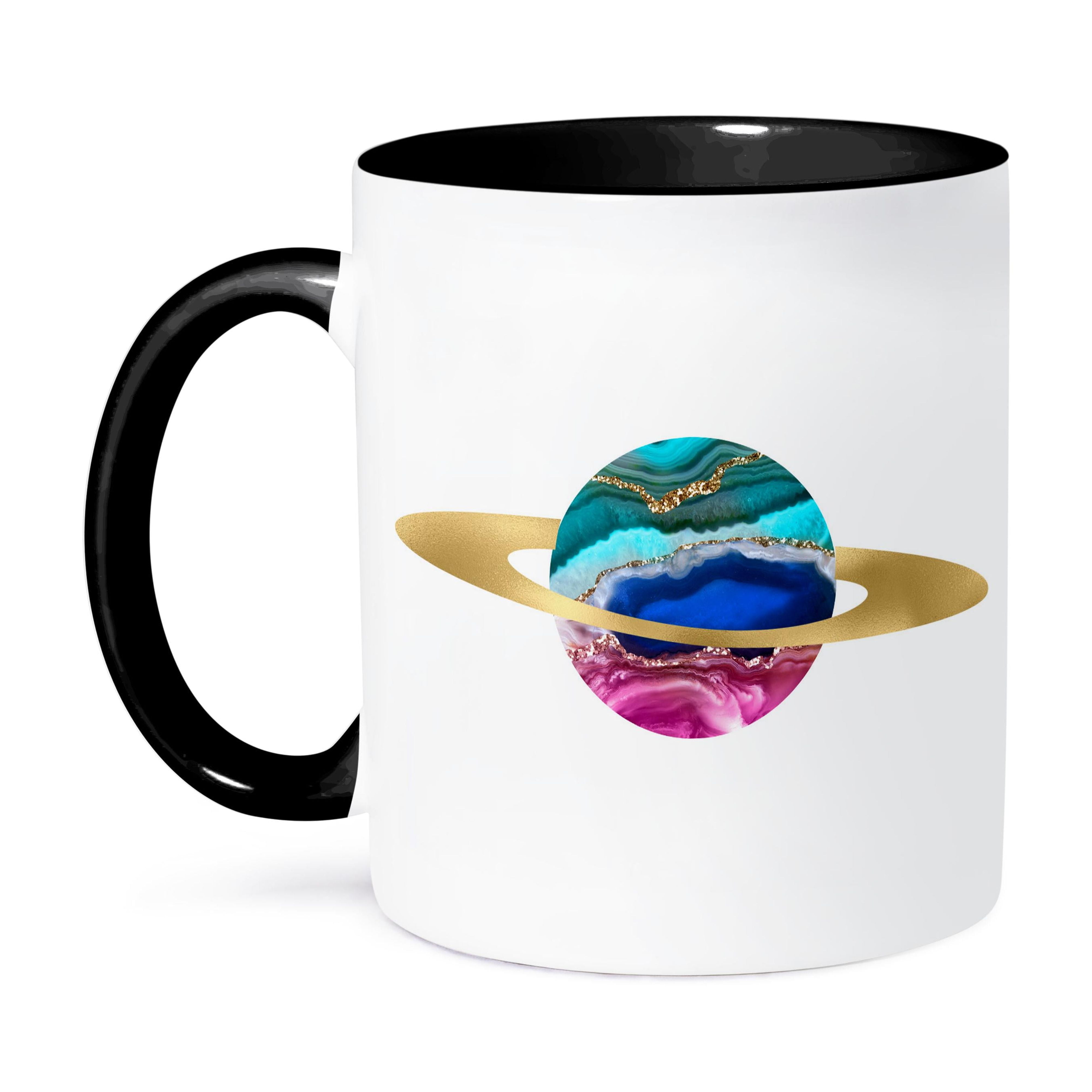 3dRose, Chic Teal, Blue, and Pink With Image Of Gold Saturn Planet ...