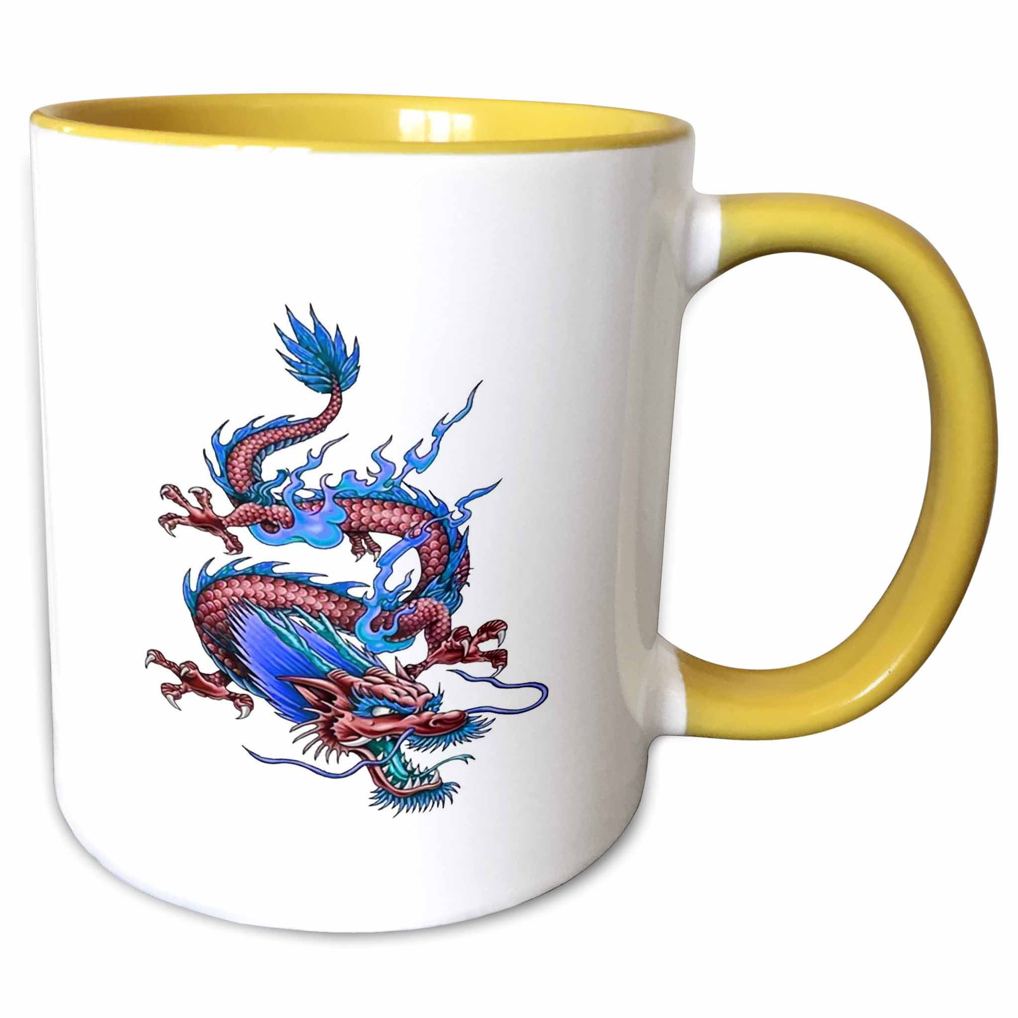 3drose, Chinese Red Good Fortune Dragon Mythical Creature, 15oz Two ...