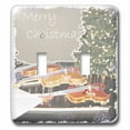3dRose, Christmas Tree and Violin Snowflake Art, double toggle switch ...