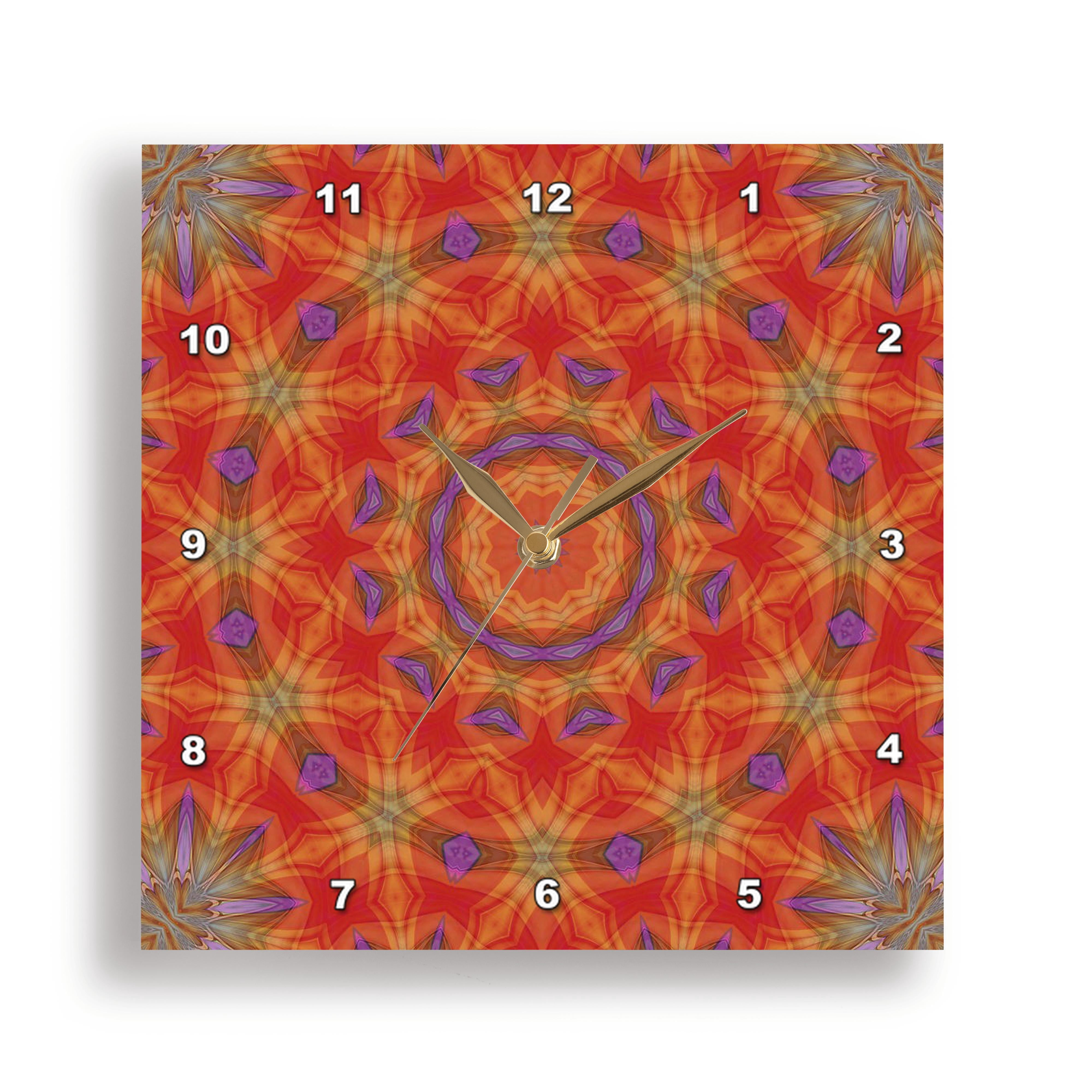 3dRose, Circle Mandala Style Layered Pattern Design 1, 10x10 Wall Clock ...