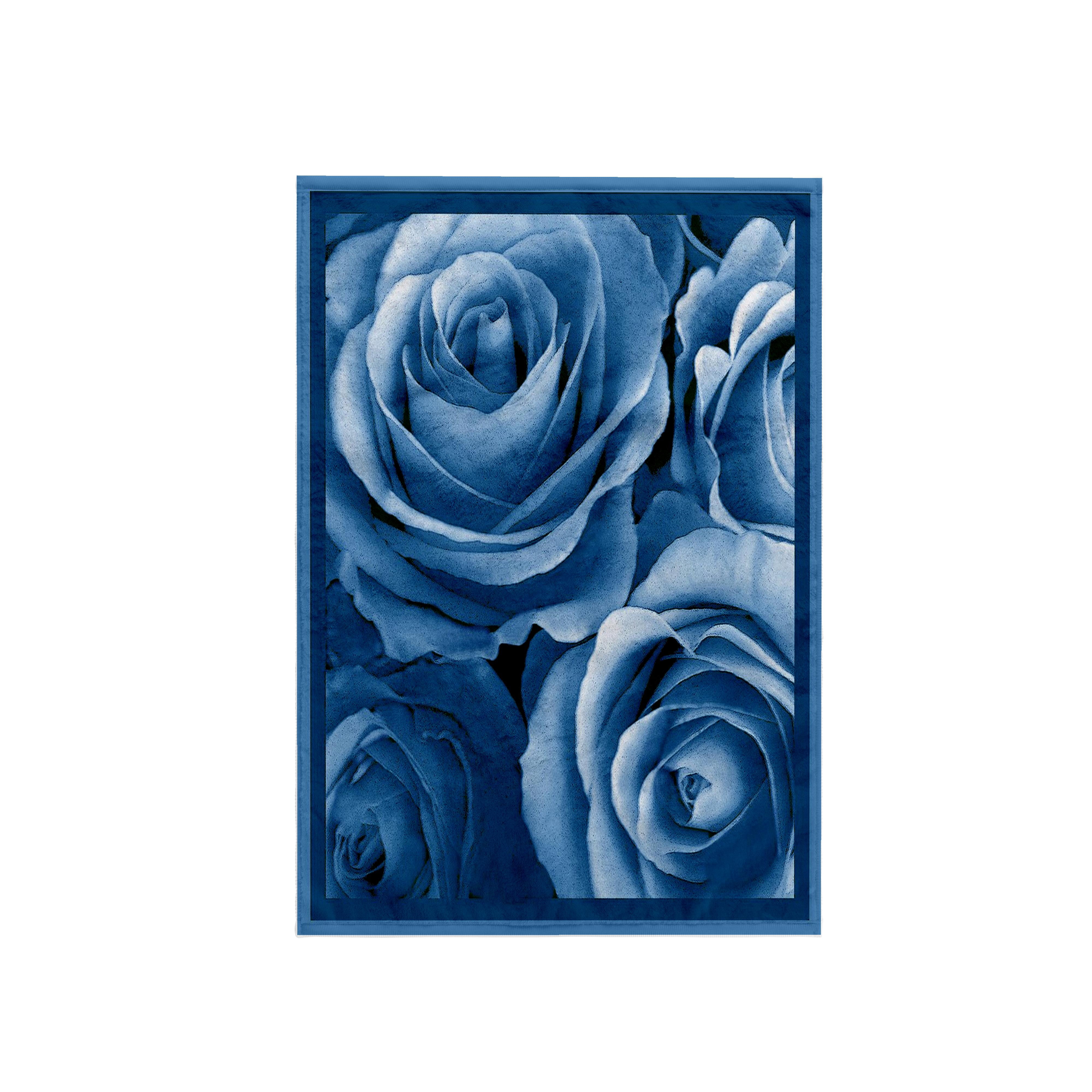3dRose, Close up of dreamy muted cobalt blue rose bouquet, 15x22 Hand ...
