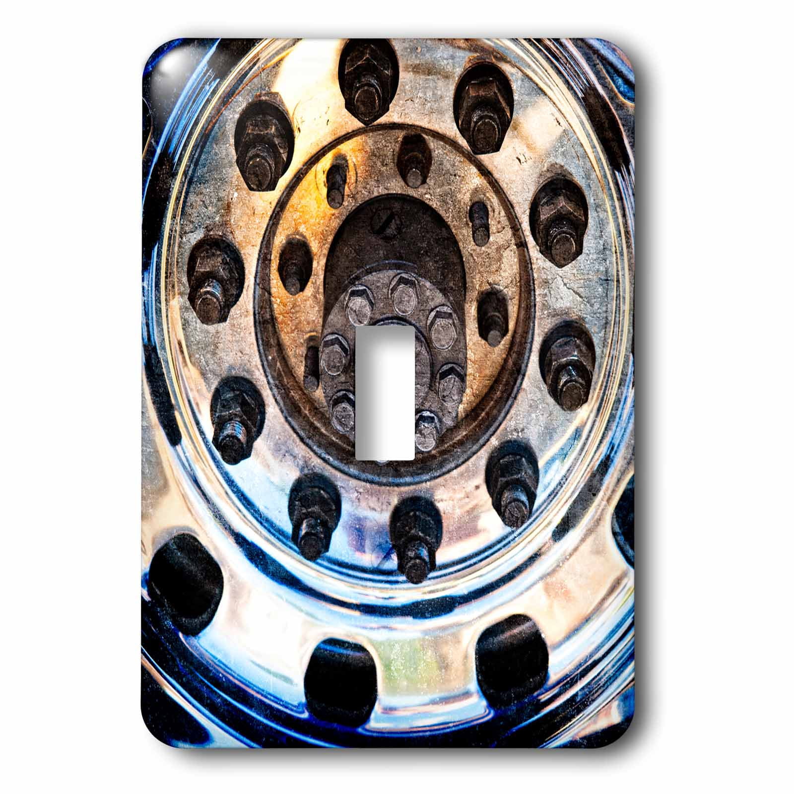 3dRose, Closeup view of a metal chrome plated rim of a modern sport car ...