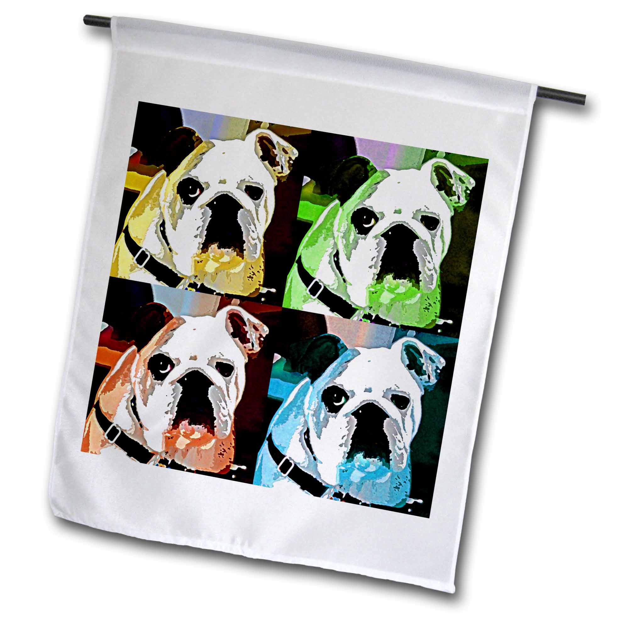 3dRose, Clyde The Bull Dog Multi colored collage of a adorable bulldog ...