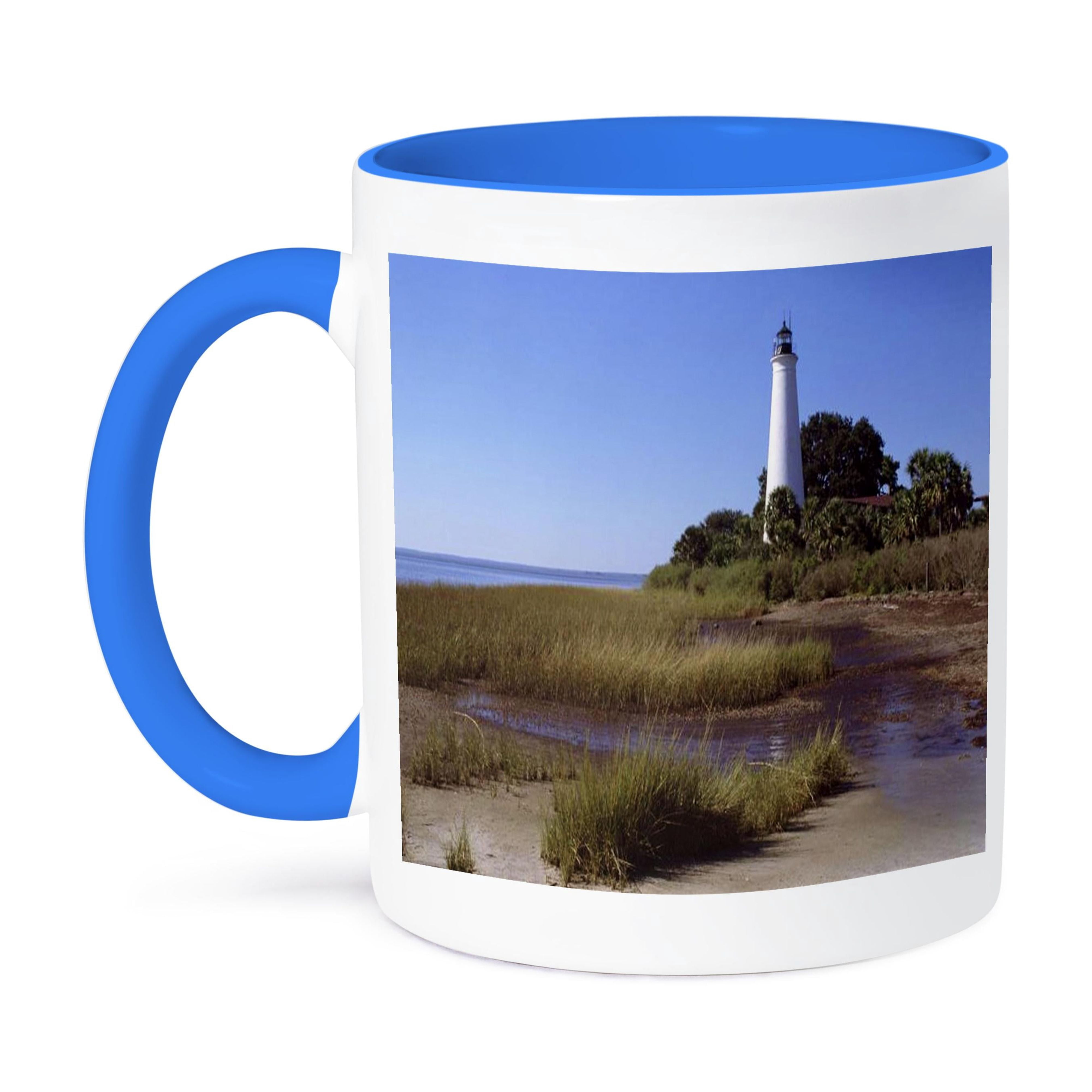 3dRose, Coastal Lighthouse, 15oz Two-Tone Blue Mug - Walmart.com