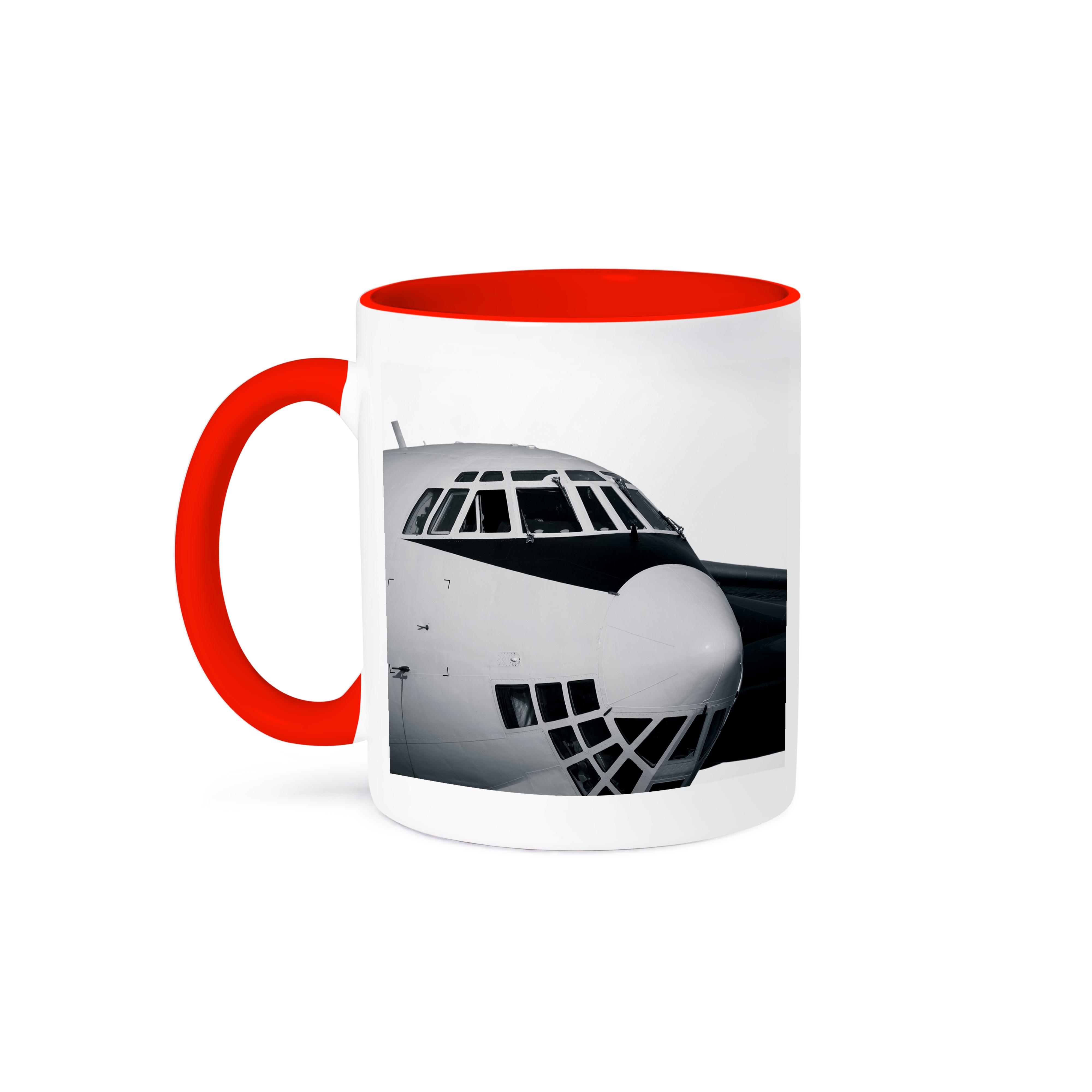 3dRose, Cockpit of a modern cargo plane in black and white, 11oz Two ...
