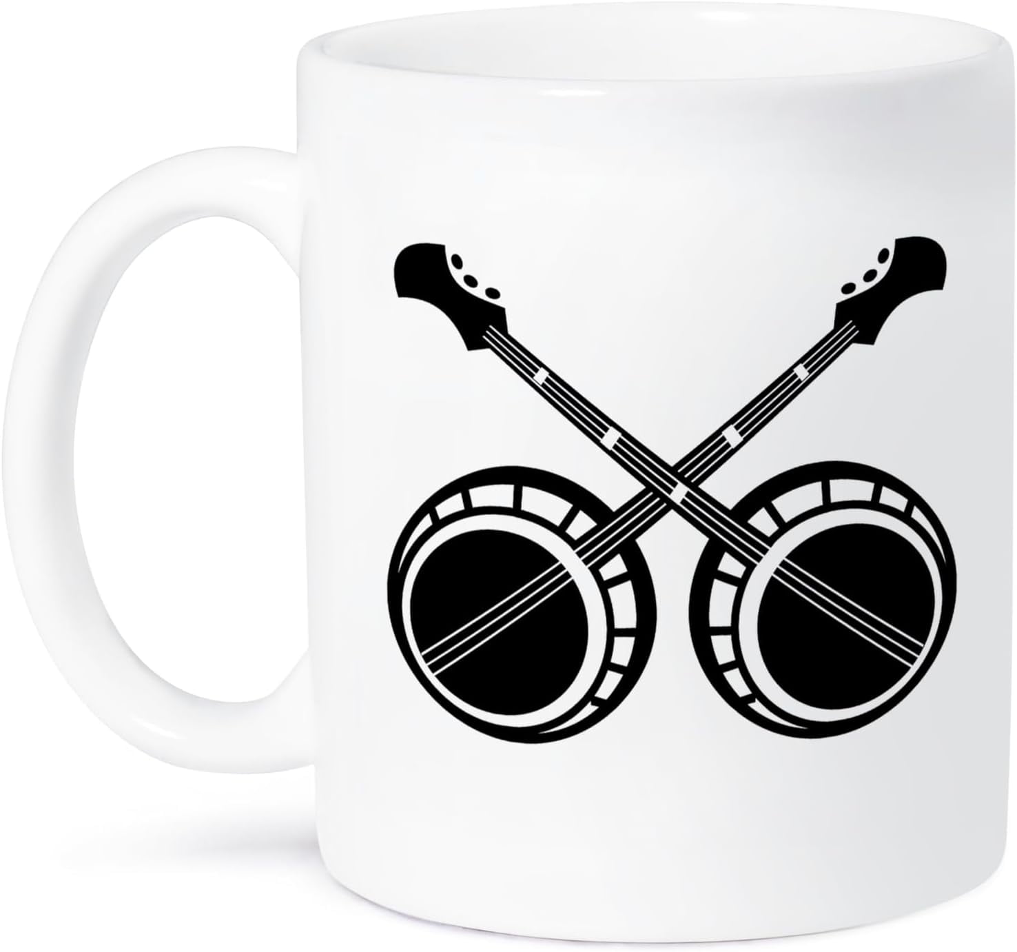 3dRose Coffee Mug, Size - 11oz - crossed banjos black Music - funny ...