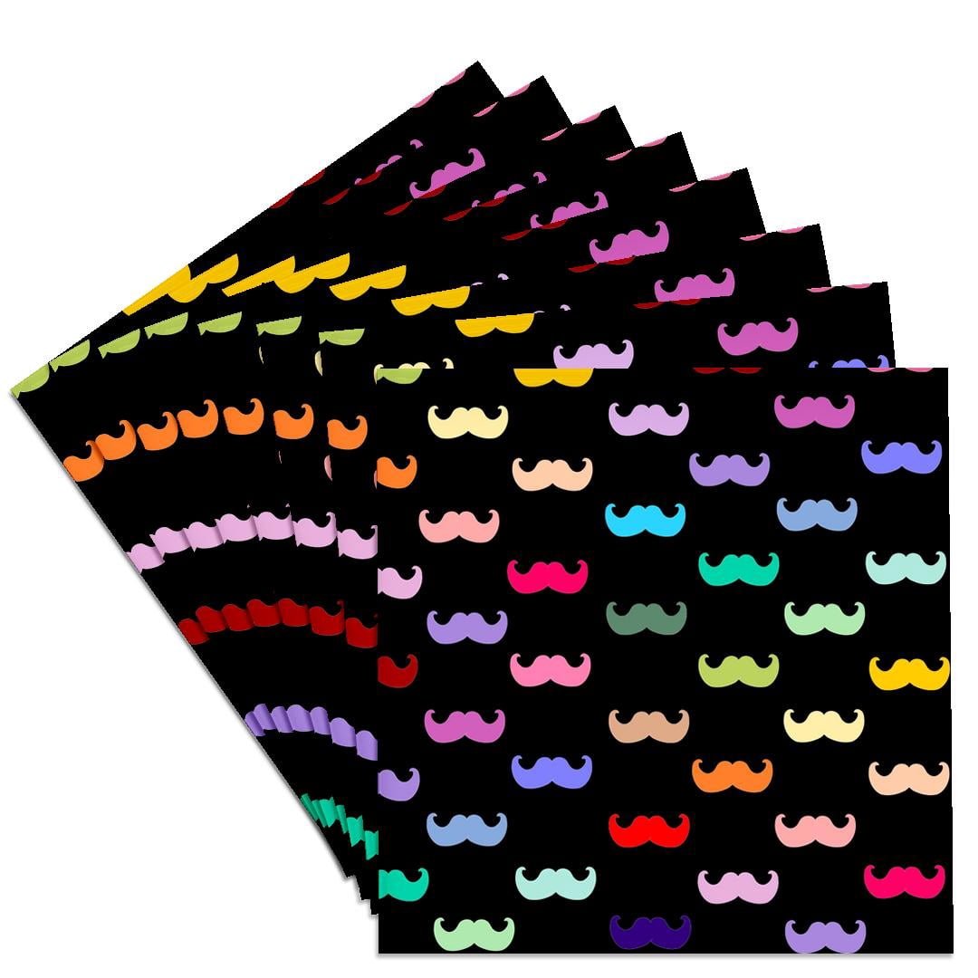 3dRose, Colorful Rainbow Mustache Pattern on Black aka multicolored ...