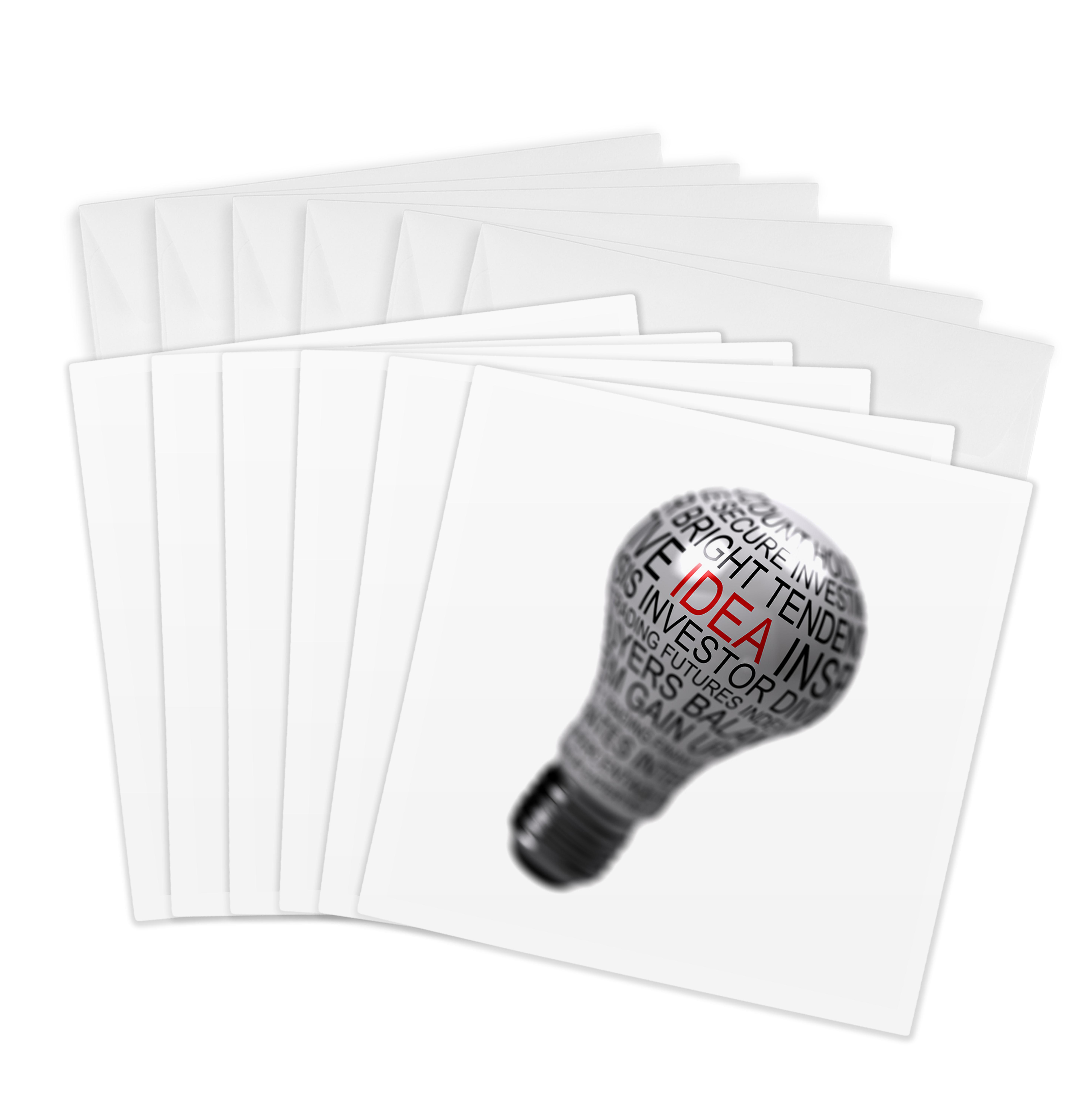 3dRose, Concept design of a light bulb with the word idea in red letter ...