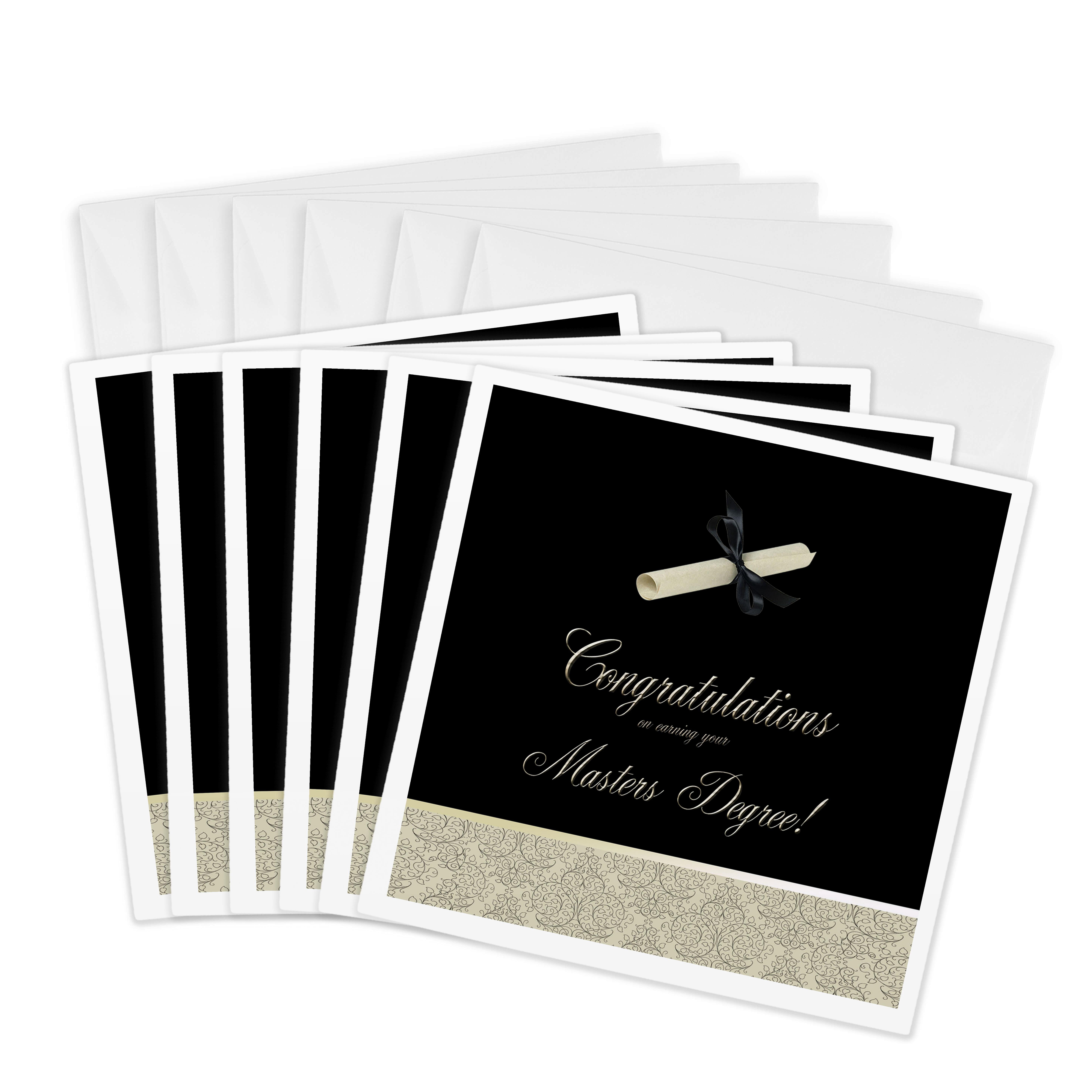 3dRose, Congratulations, Masters Degree, Diploma and Damask, Gold and ...