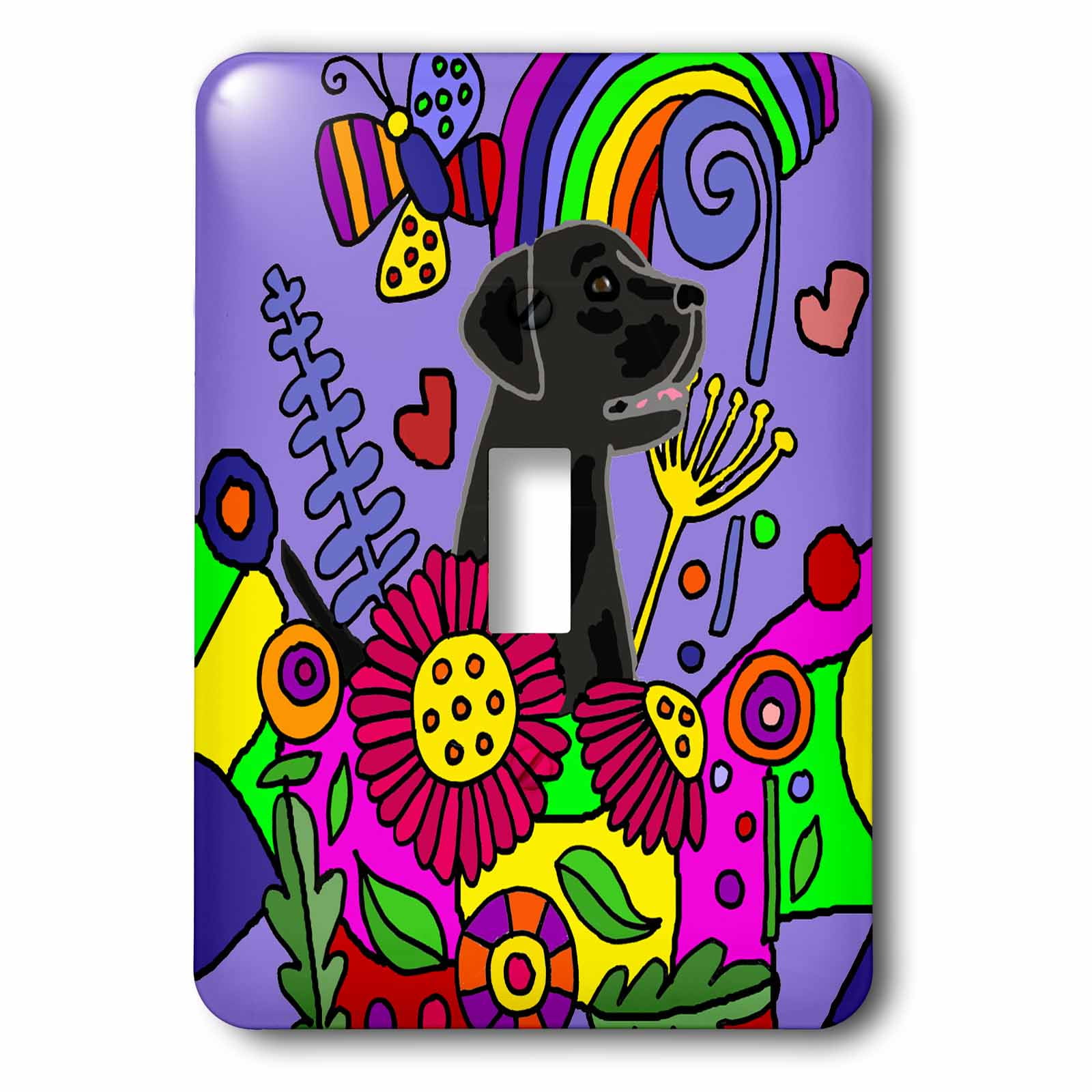 3dRose, Cool Funny Cute Black Labrador Retriever in Flower Garden ...