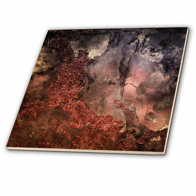 3dRose Copper and Gold Blush Rose Ombre Gemstone Ink Glitter Marble ...