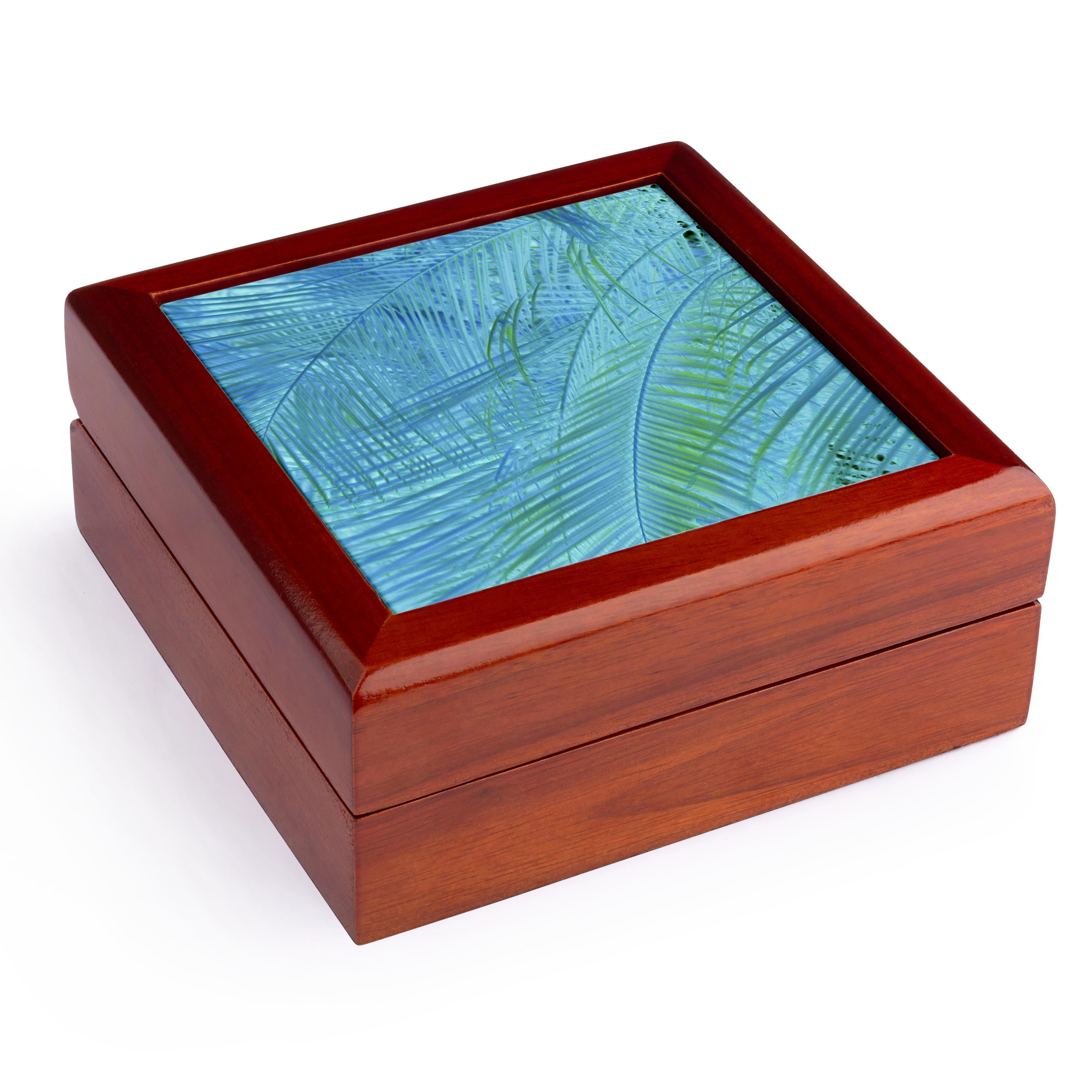 3dRose, Crossed Palms, Jewelry Box 5.5x5.5 inch with 4 inch tile ...