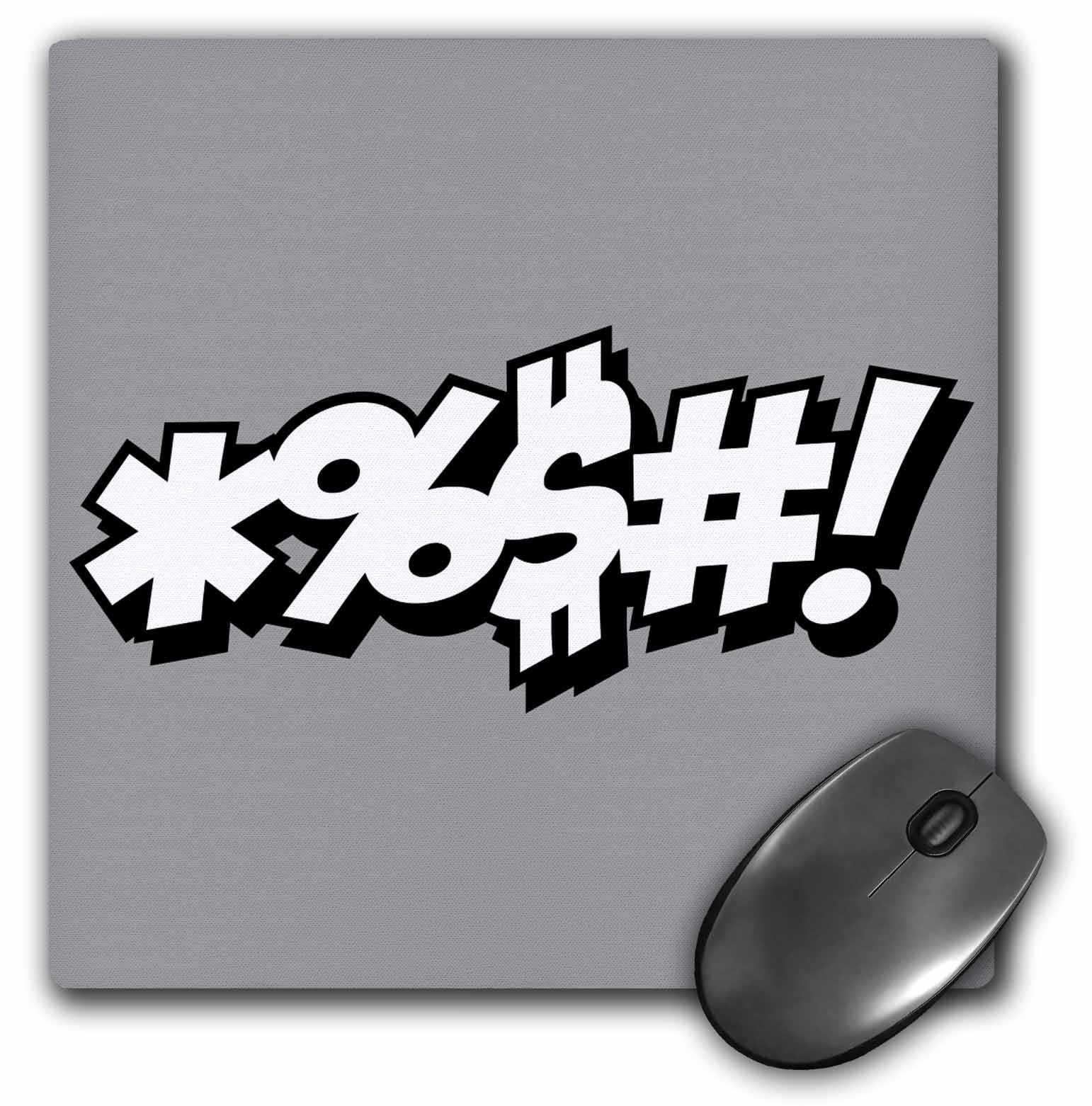 3dRose Curse Signs Sound Effect In White Lettering - Mouse Pad, 8 by 8 ...