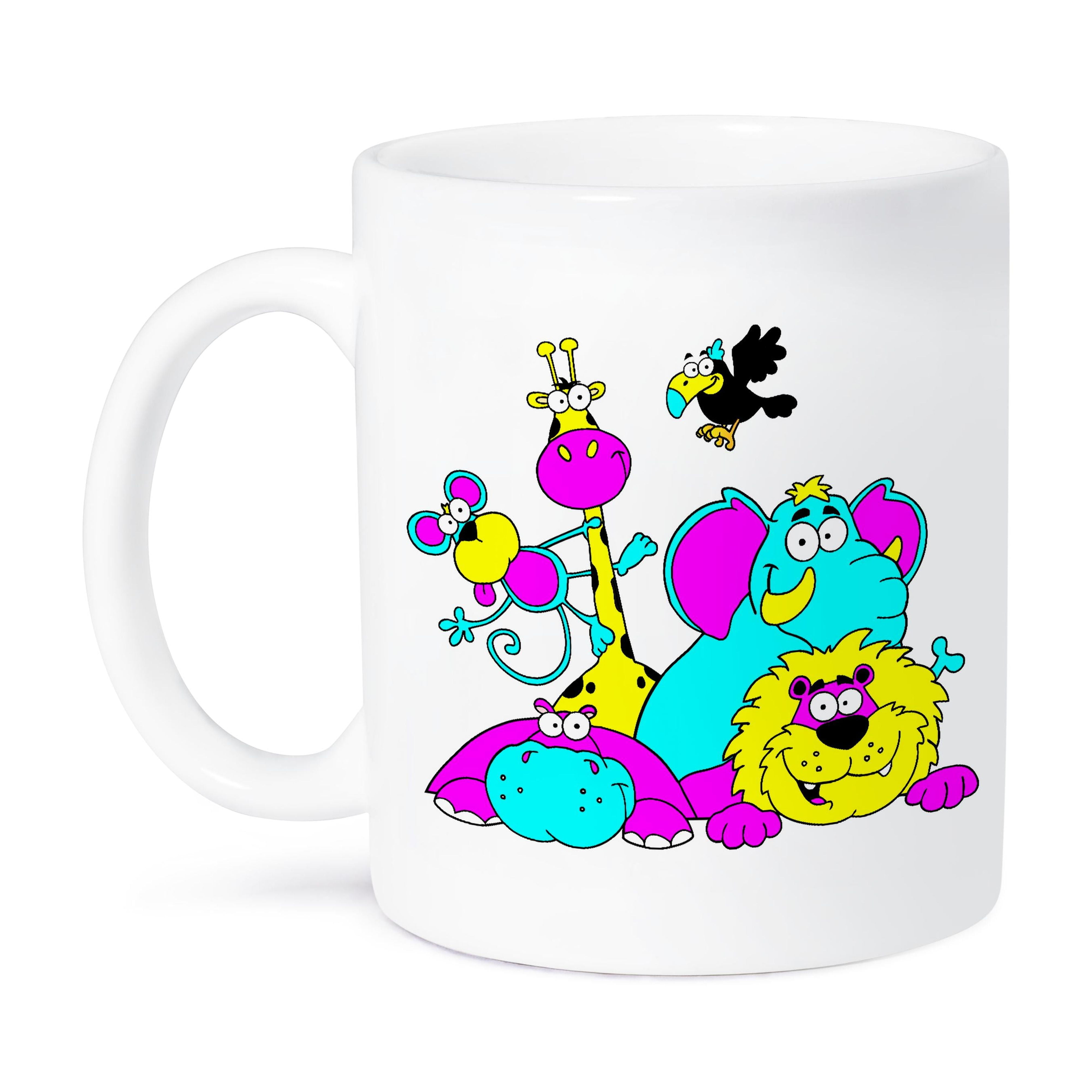 3dRose, Cute Adorable Jungle Animals Cartoon Cmyk Cartoon, 11oz Mug ...