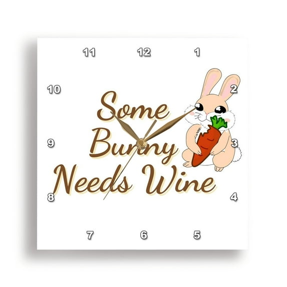 3dRose, Cute Bunny Holding a Carrots with Text Some Bunny Needs Wine ...