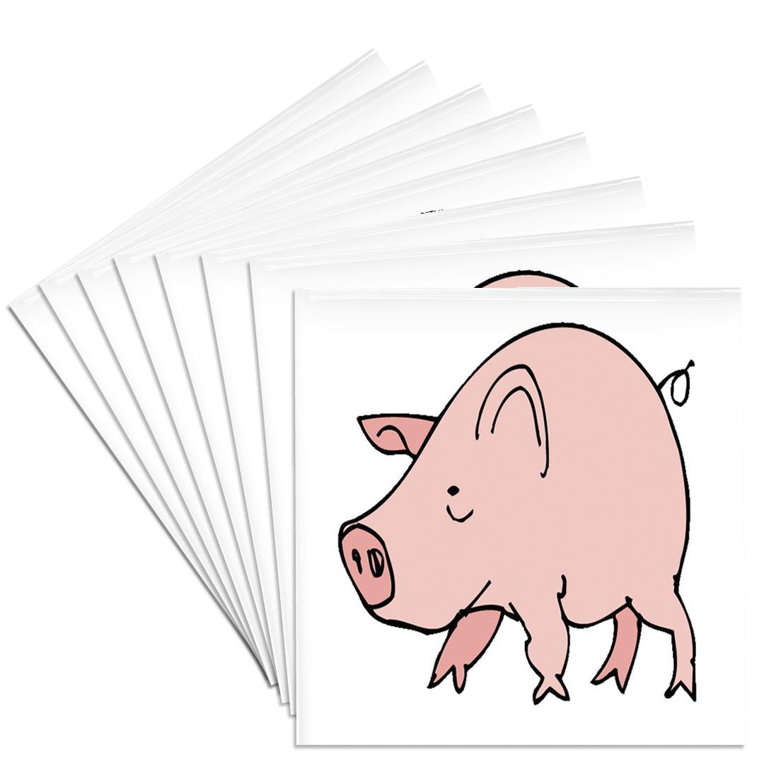 3drose, Cute Cartoon Pink Pig, Set of 8 Ceramic Tile Coasters - Walmart.com