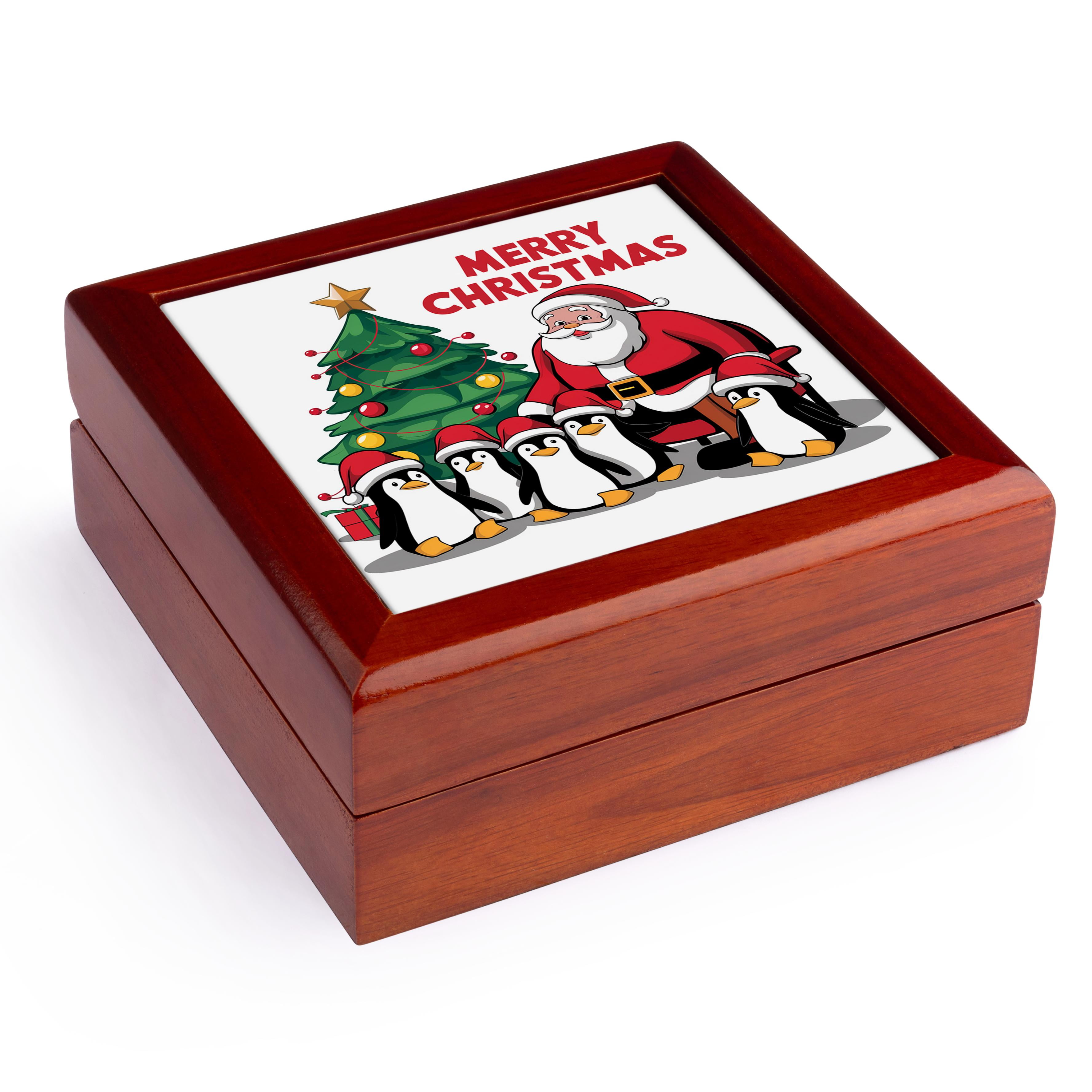 3dRose, Cute Funny Colorful Santa Claus and Penguins in Santa hats ...