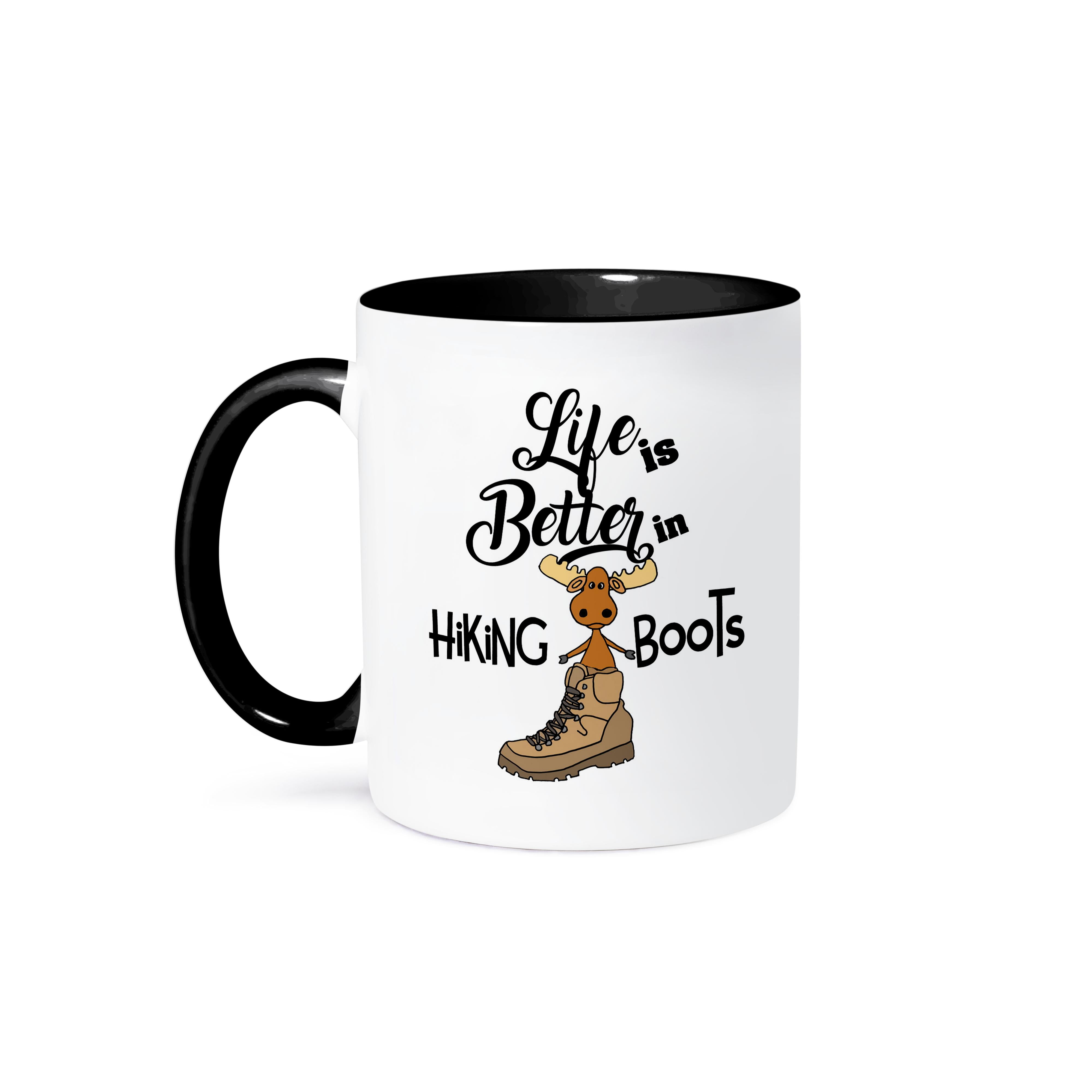 3dRose, Cute Funny Life is Better in Hiking Boots with Moose in Boot ...