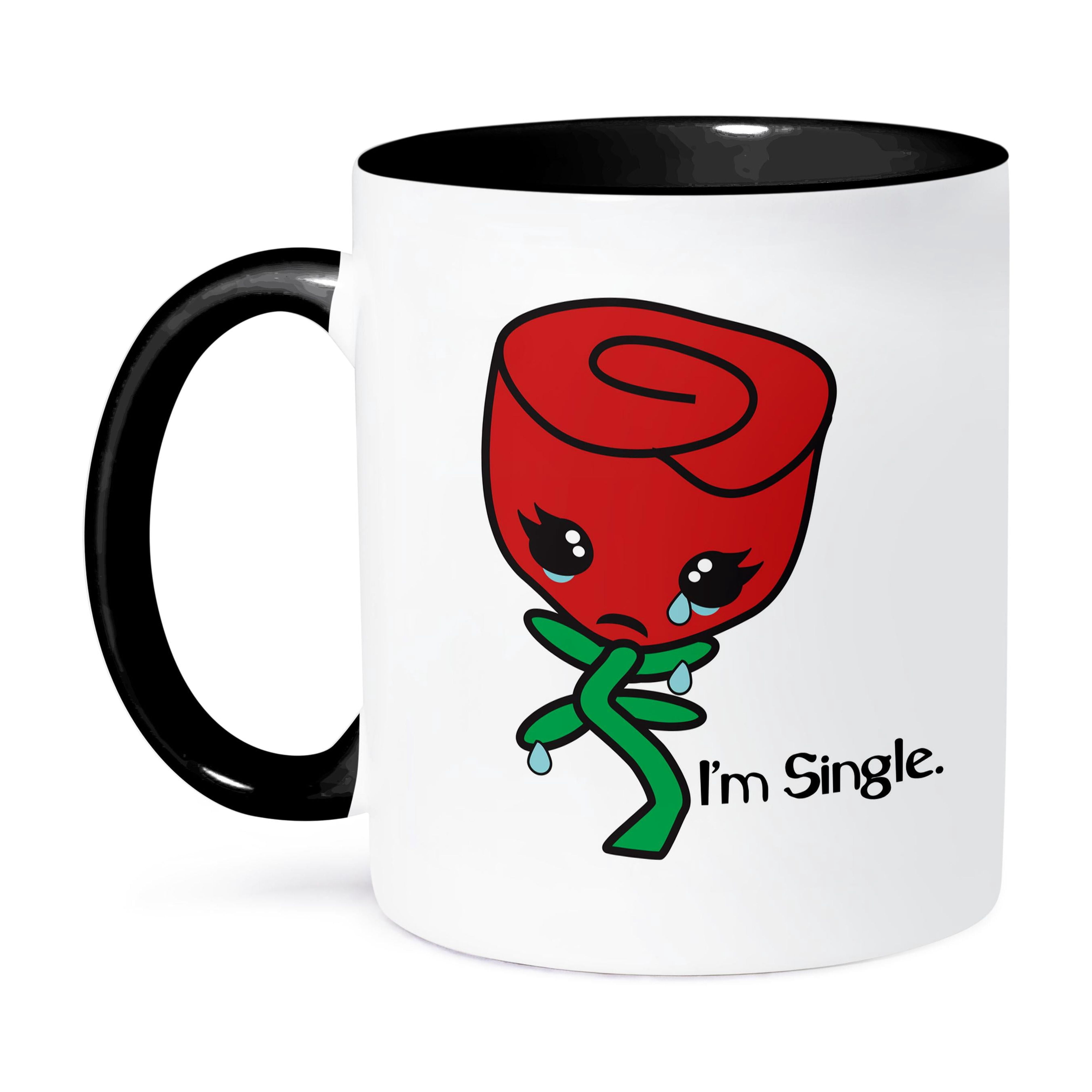 3dRose, Cute Funny Sad Weeping Kawaii Single Red Rose Cartoon Vector ...